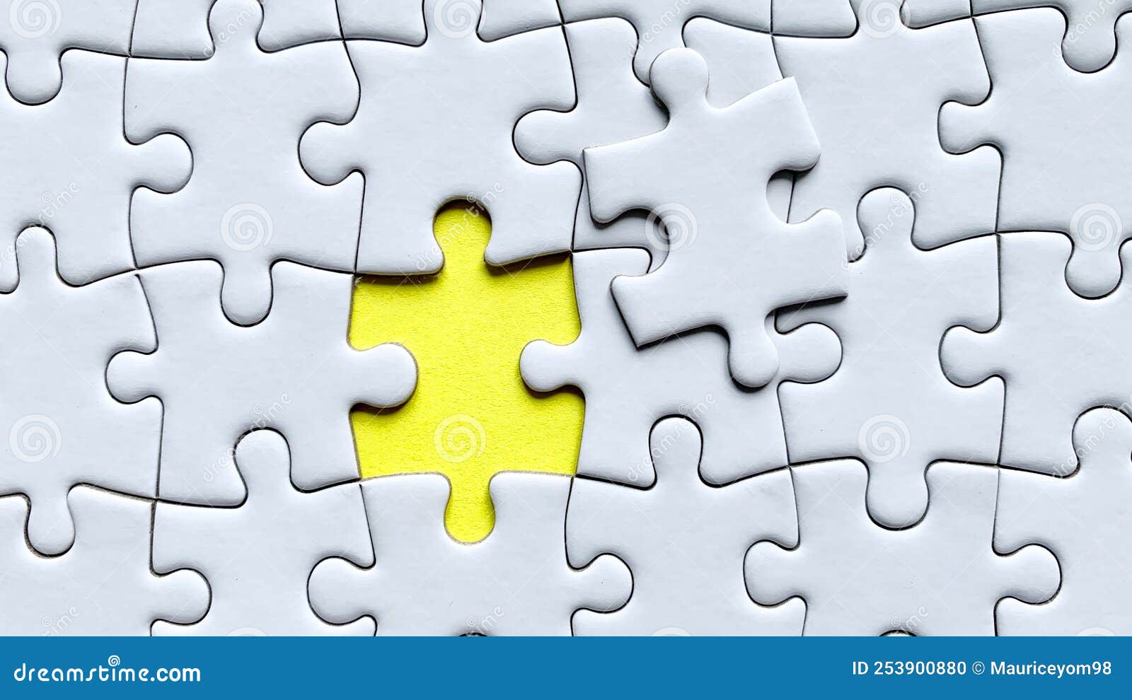 Jigsaw Puzzle on Yellow Background with Customizable Space for Text or ...