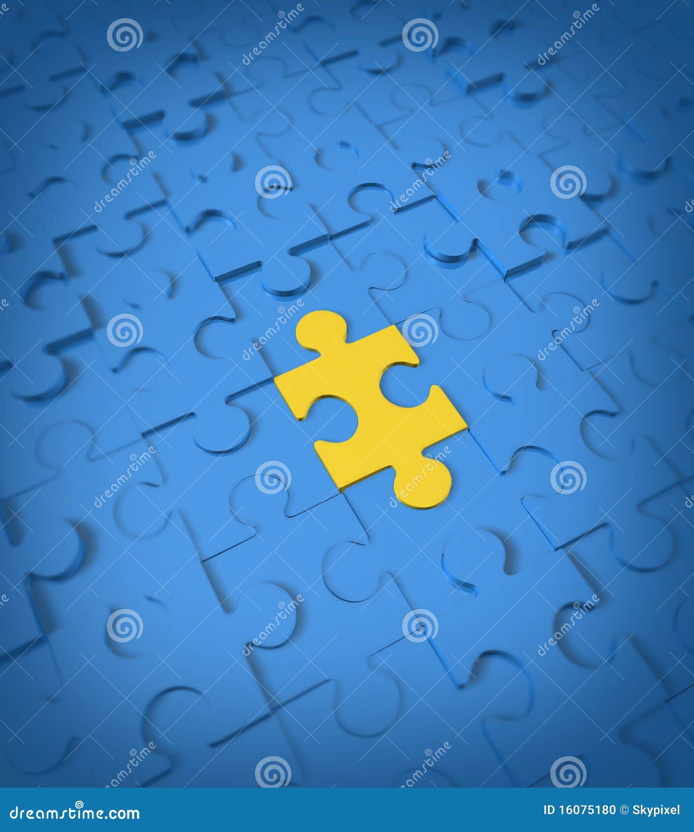 Jigsaw Puzzle Yellow Blue Pieces Stock Photo - Image of pieces ...