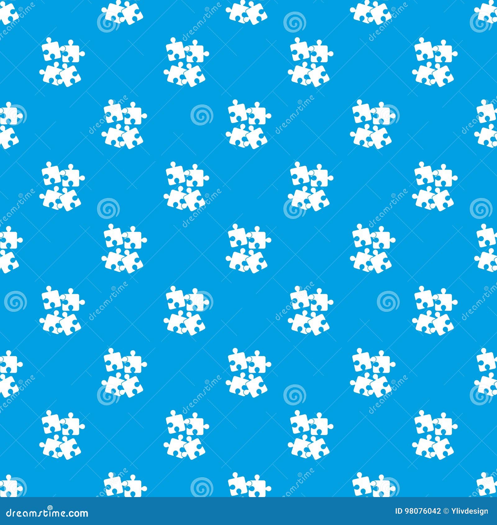 Jigsaw Puzzles Pattern Seamless Blue Stock Vector - Illustration of ...
