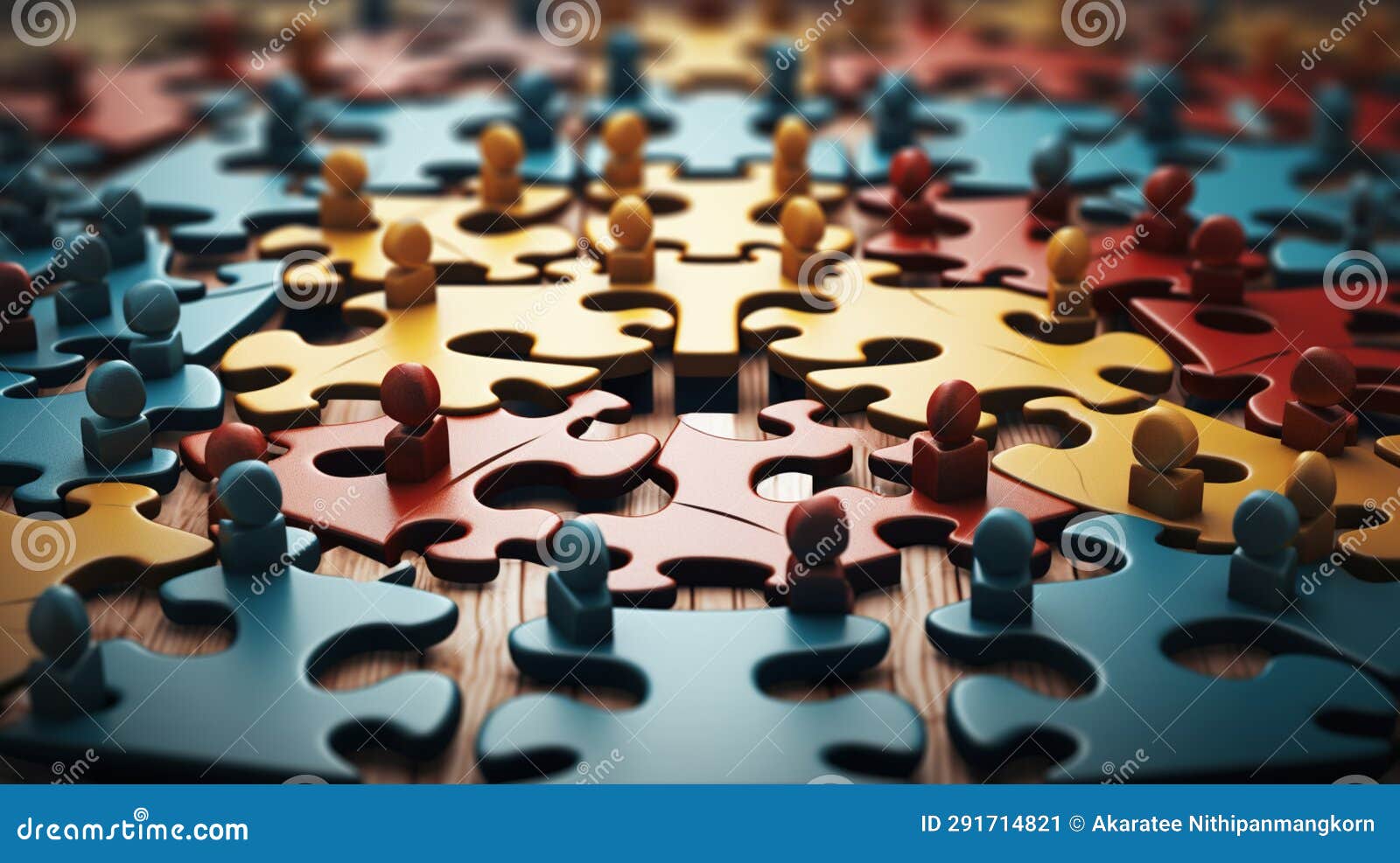 Jigsaw Puzzles, Unity and Teamwork Stock Illustration - Illustration of ...