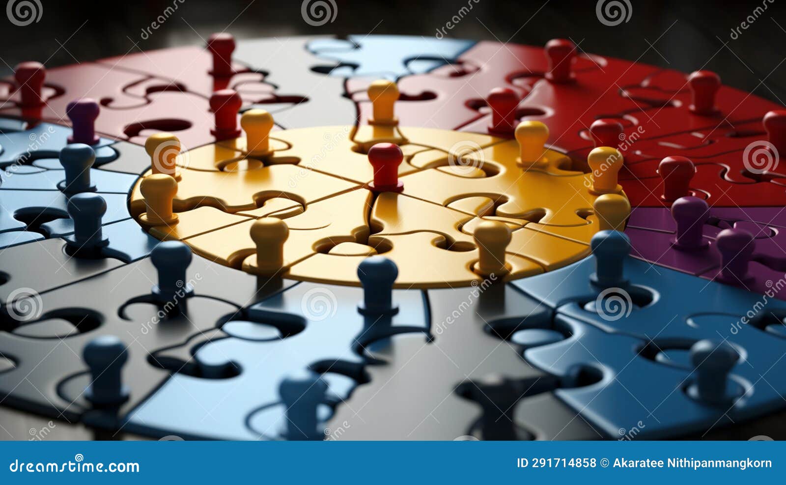 Jigsaw Puzzles, Unity and Teamwork Stock Illustration - Illustration of ...