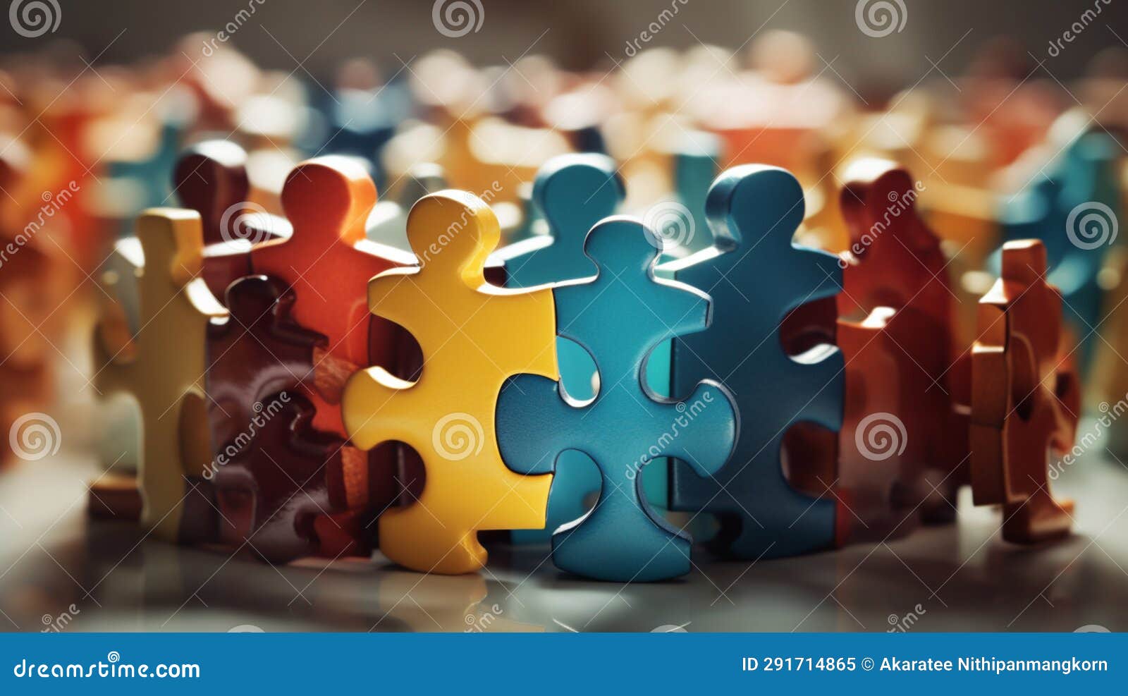 Jigsaw Puzzles, Unity and Teamwork Stock Illustration - Illustration of ...