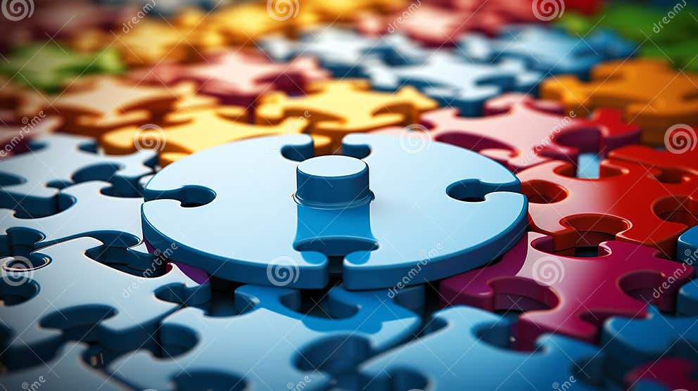 Jigsaw Puzzles, Unity and Teamwork Stock Illustration - Illustration of ...