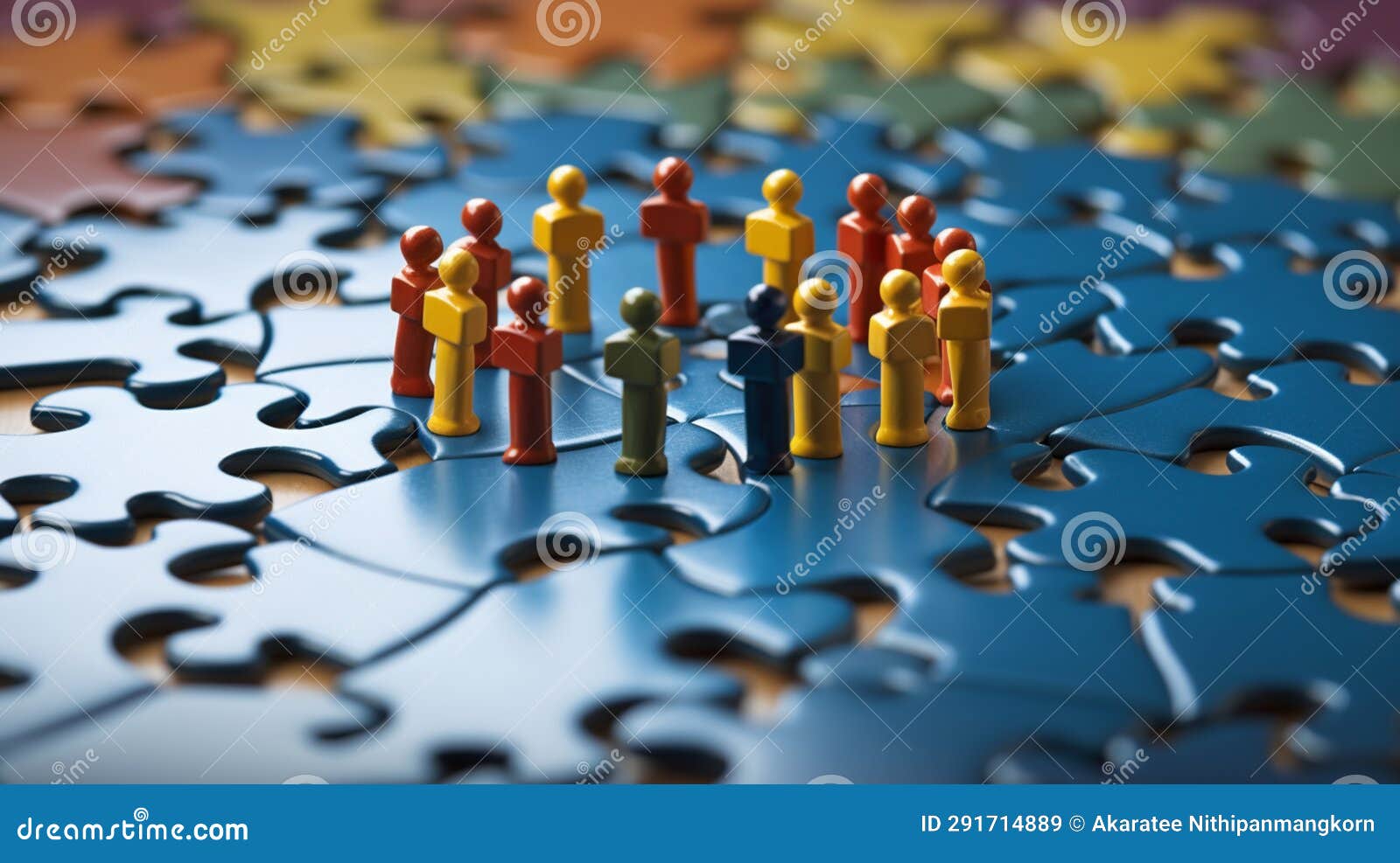 Jigsaw Puzzles, Unity and Teamwork Stock Illustration - Illustration of ...