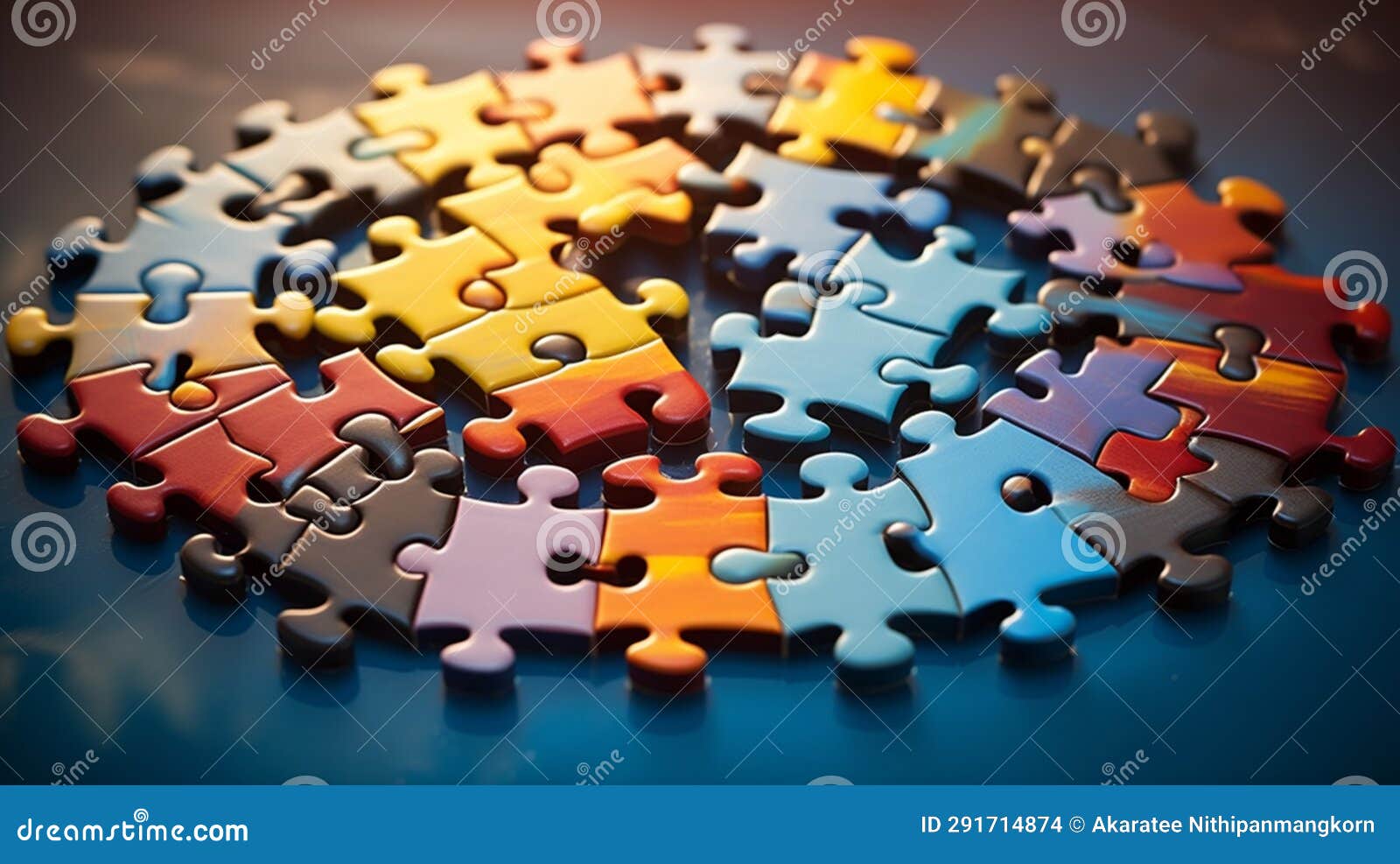 Jigsaw Puzzles, Unity and Teamwork Stock Illustration - Illustration of ...