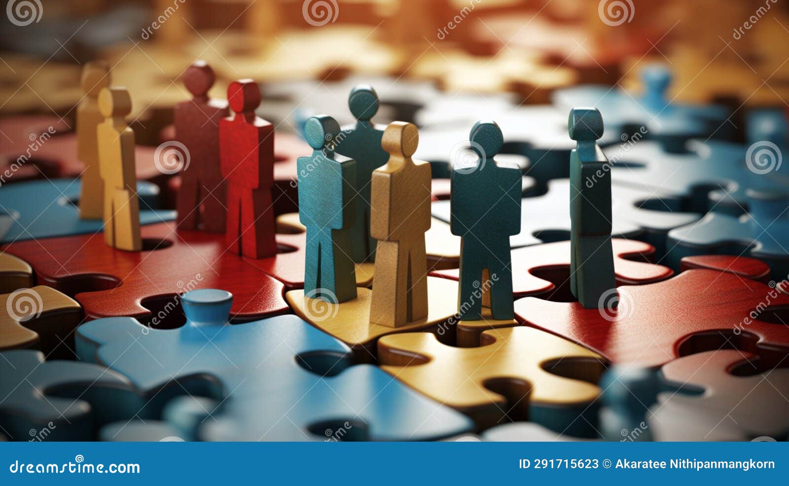 Jigsaw Puzzles, Unity and Teamwork Stock Illustration - Illustration of ...