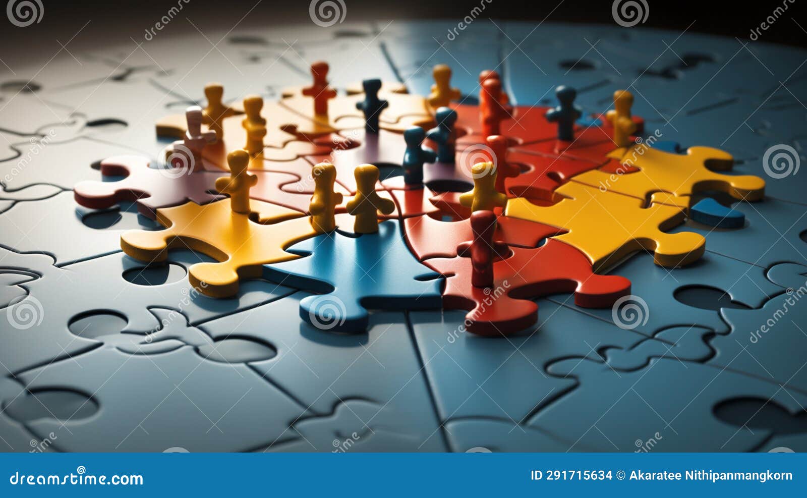 Jigsaw Puzzles, Unity and Teamwork Stock Illustration - Illustration of ...