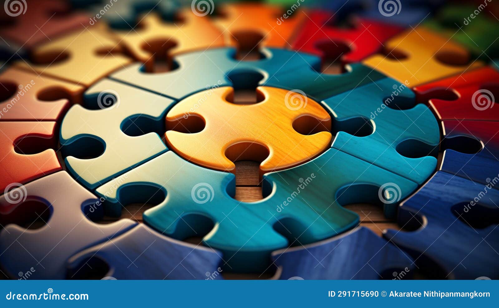 Jigsaw Puzzles, Unity and Teamwork Stock Illustration - Illustration of ...