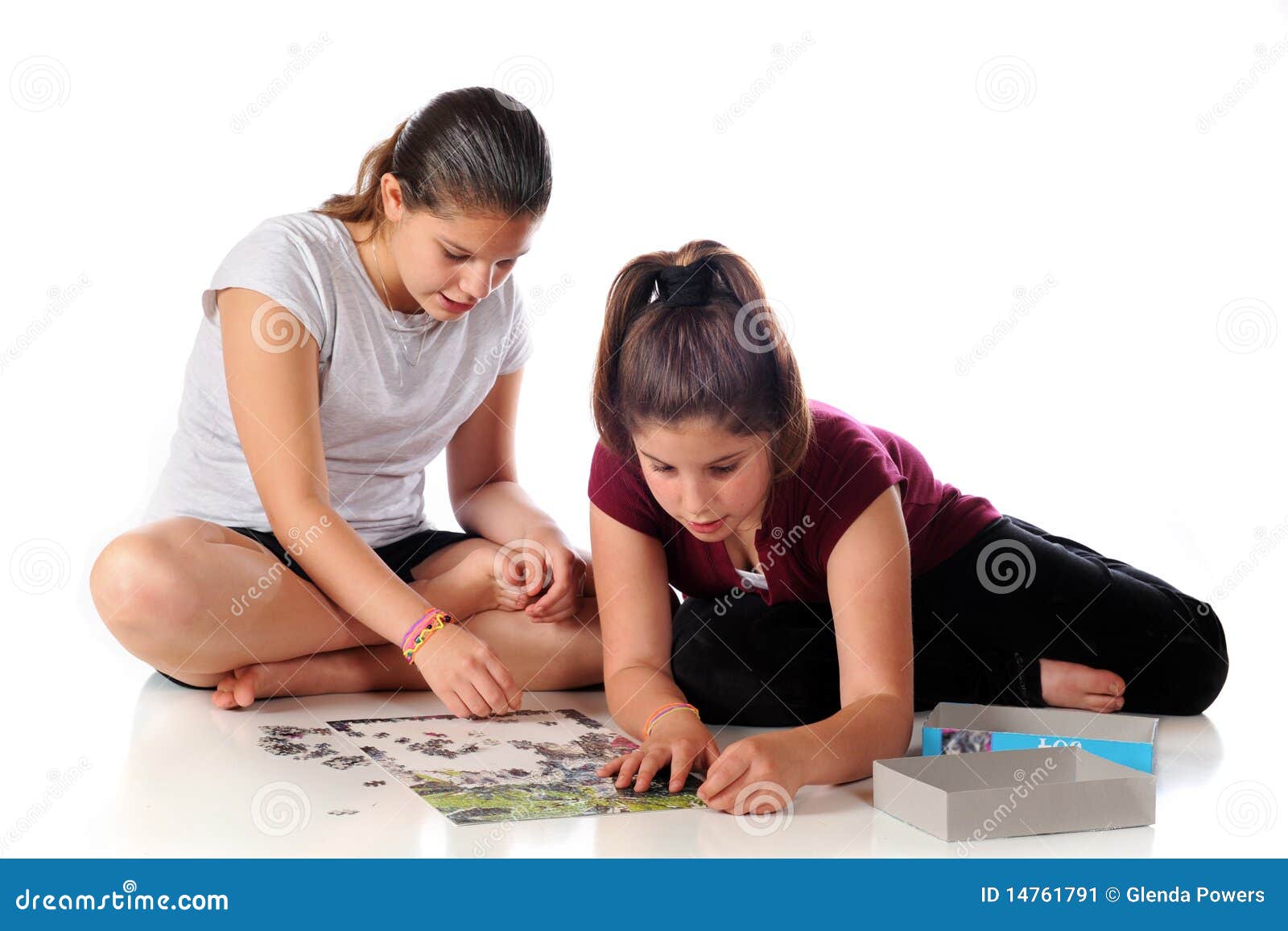 Jigsaw Puzzling stock image. Image of children, together - 14761791
