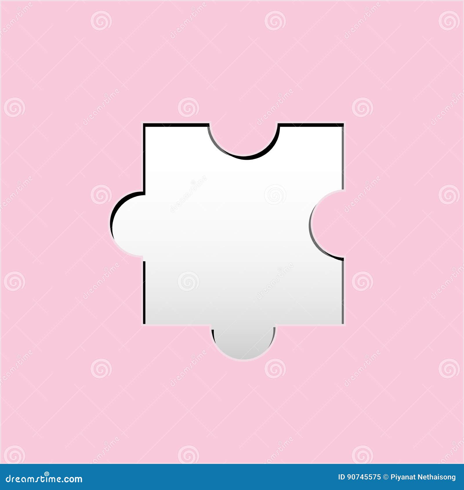 Jigsaw Shape with Paper Cut Style on Solid Color. Stock Vector ...