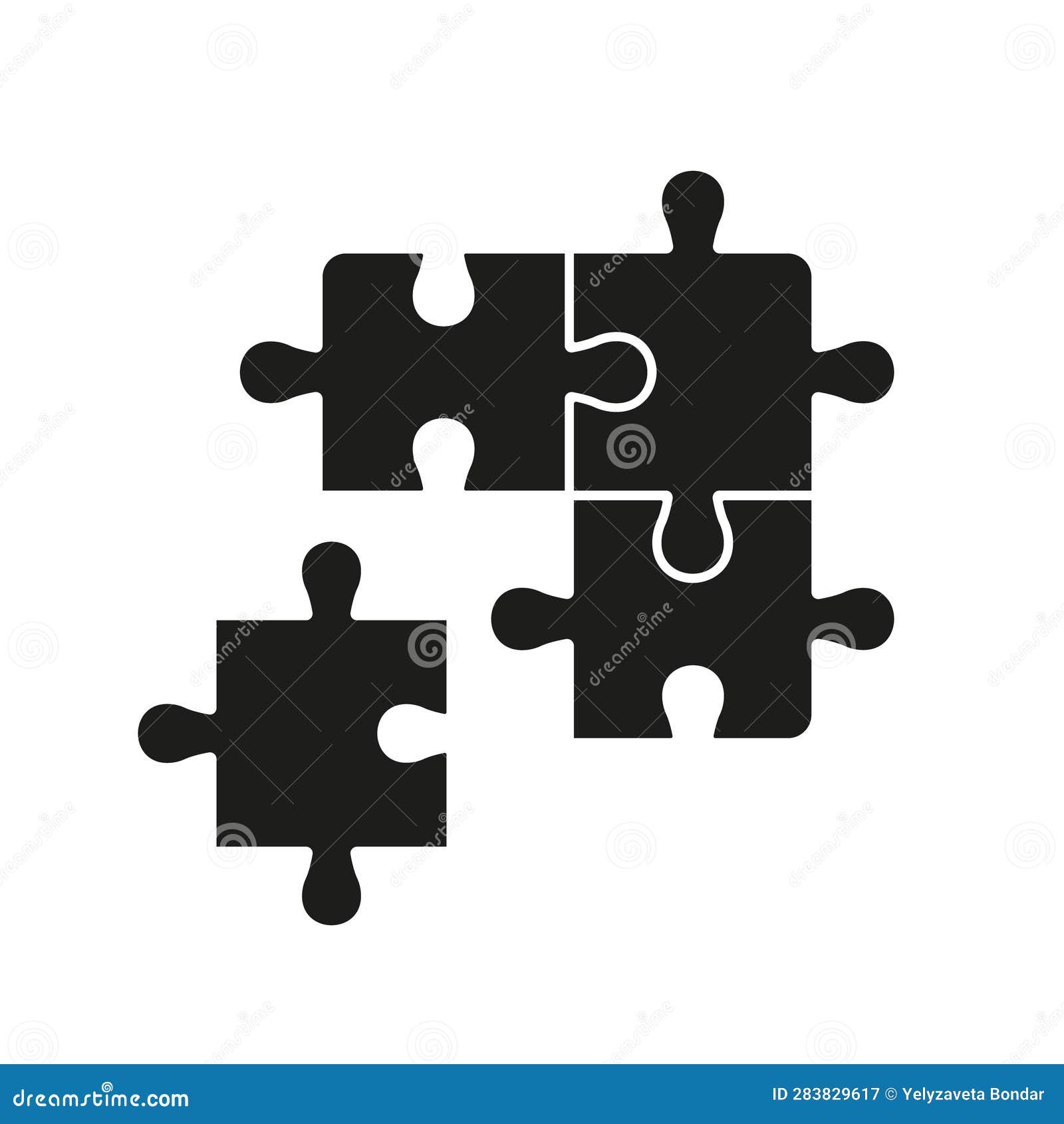 Jigsaw Solution, Logic Combination and Integration Solid Sign. Puzzle ...
