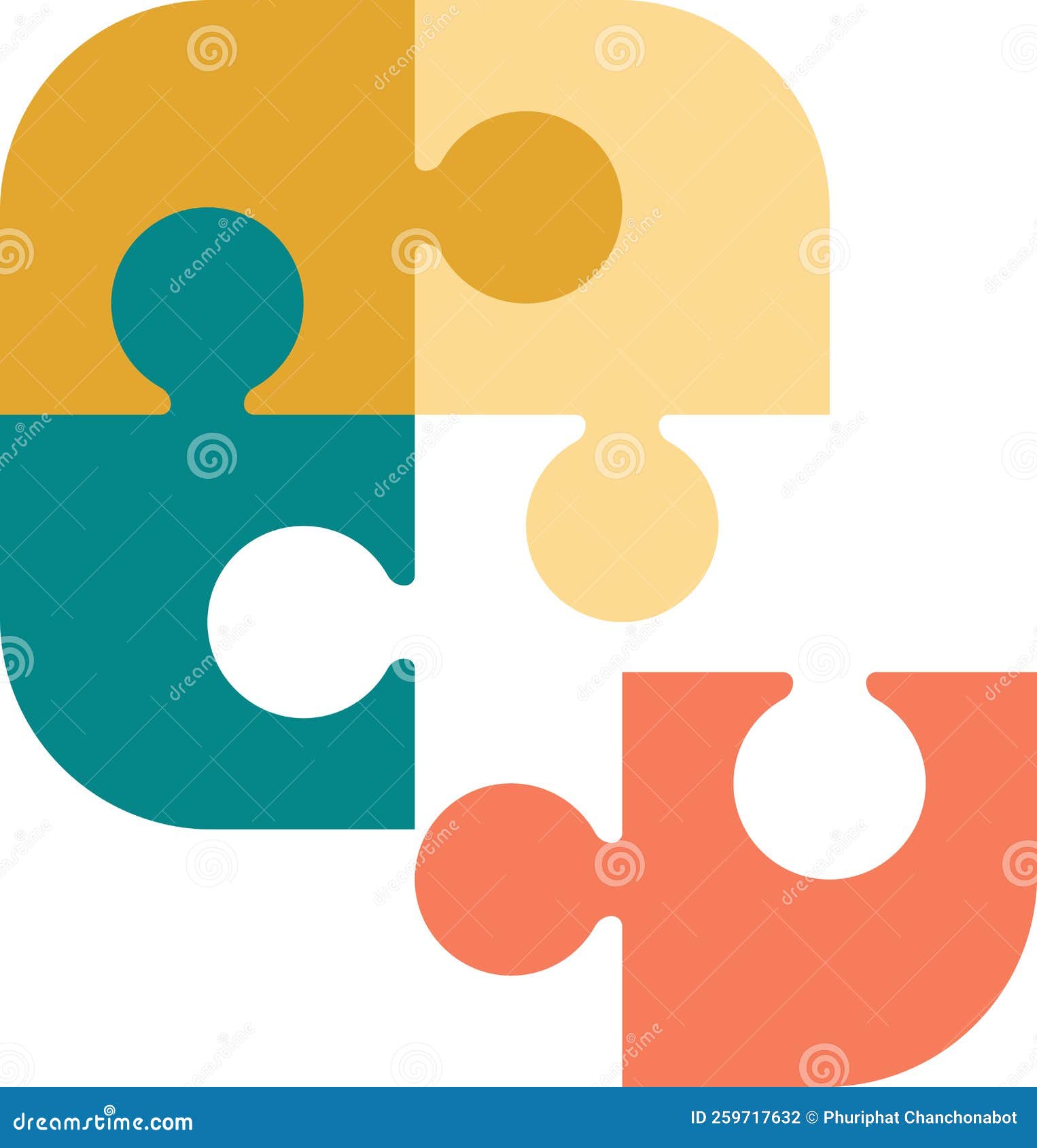 Jigsaw and Teamwork Illustration in Minimal Style Stock Vector ...