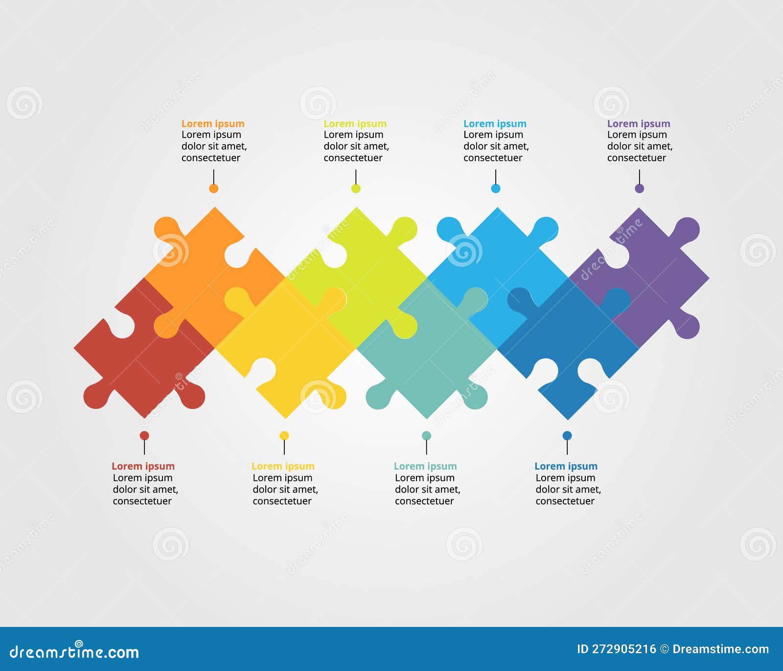 Jigsaw Timeline Template for Infographic for Presentation for 8 Element ...