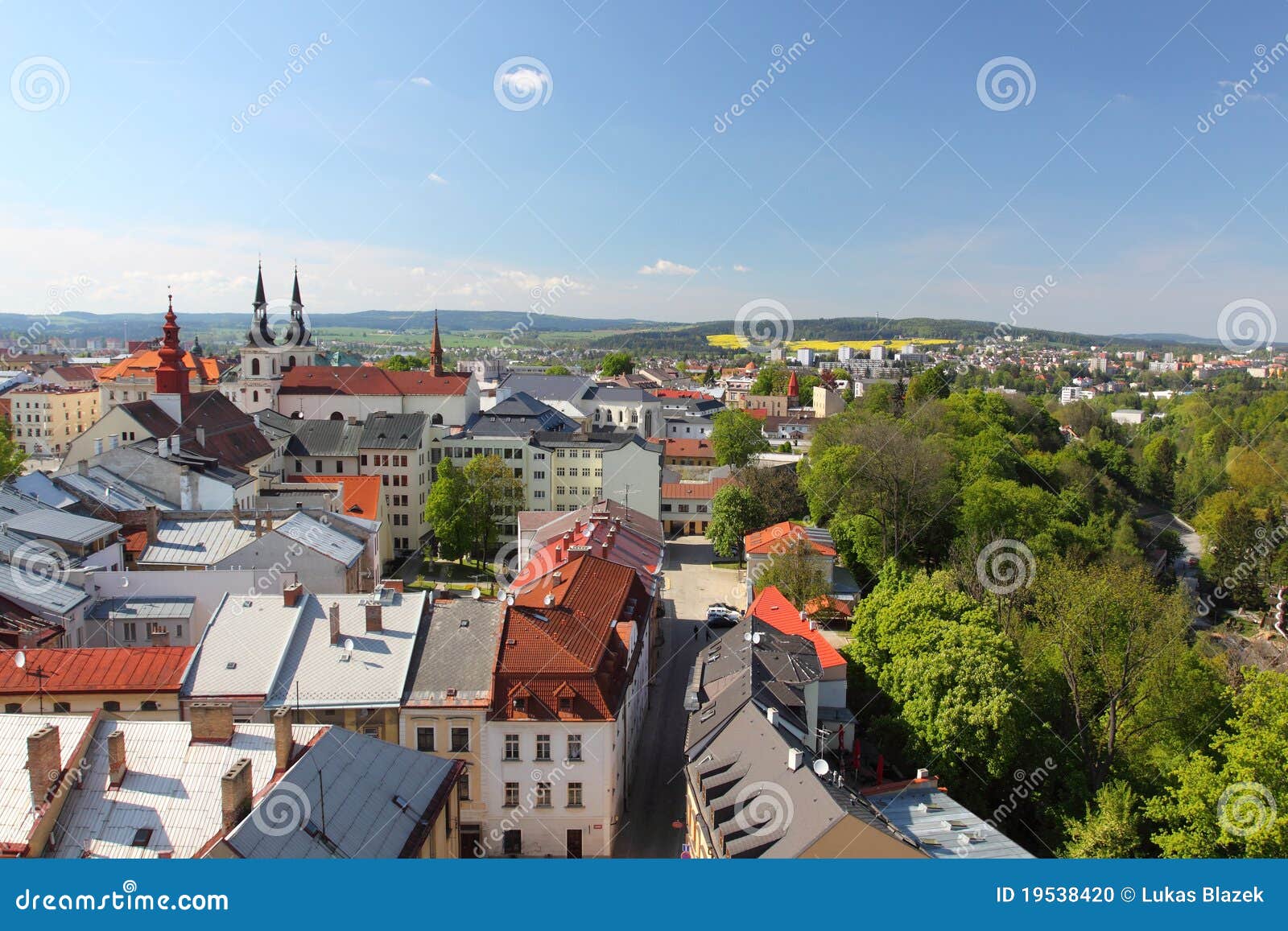 Jihlava panorama stock photo. Image of jihlava, roof - 19538420