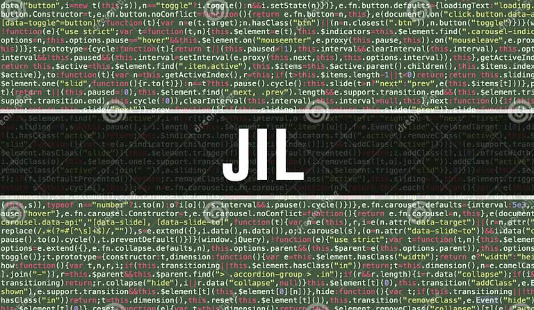 JIL Text Written on Programming Code Abstract Technology Background of ...