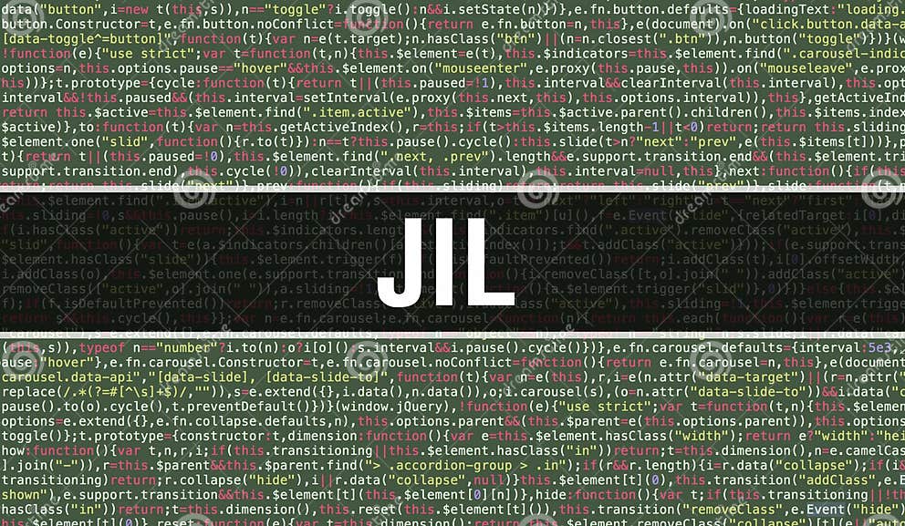 JIL Text Written on Programming Code Abstract Technology Background of ...