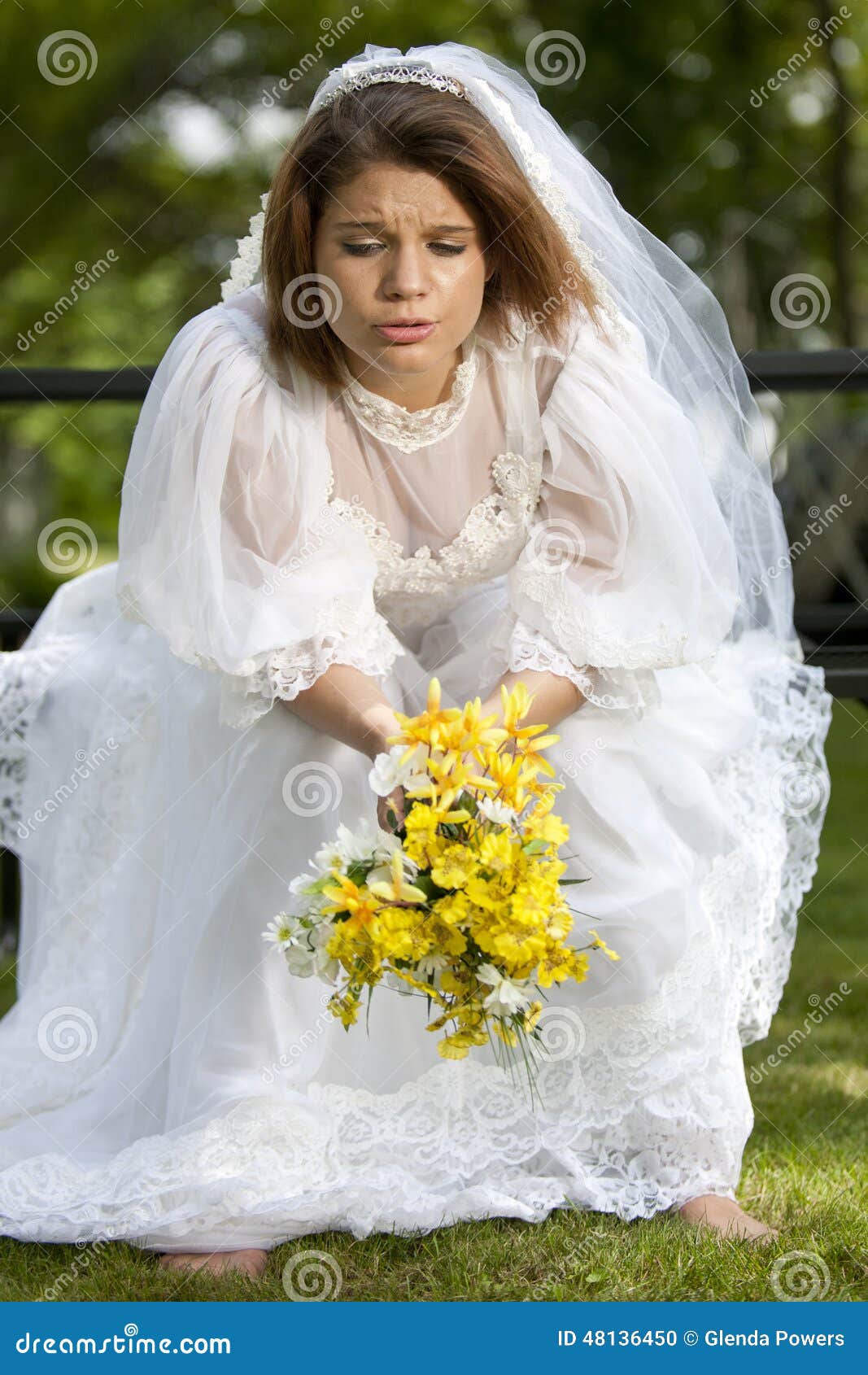 Jilted Bride stock photo. Image of veil, bride, summer - 48136450