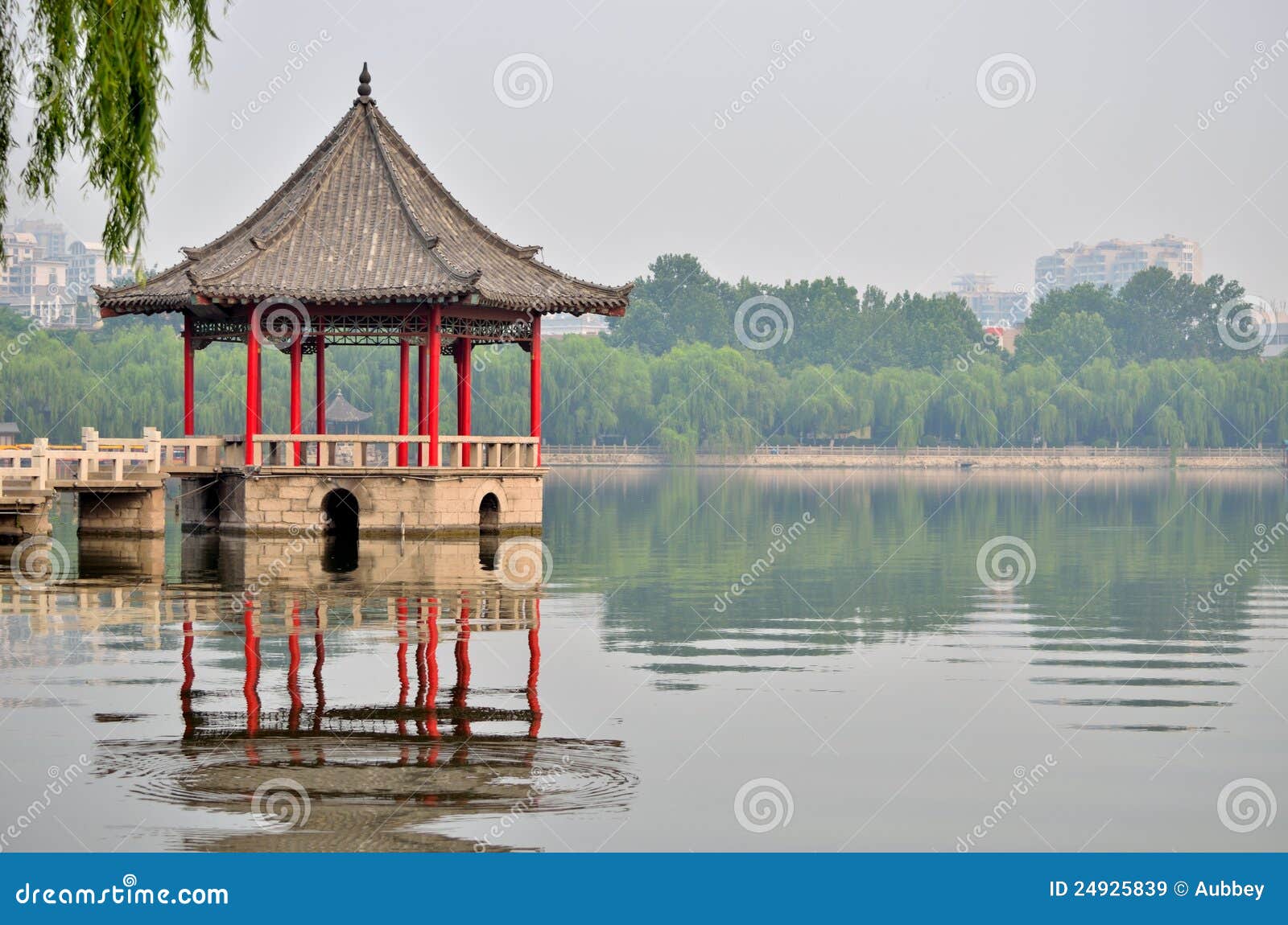 Jinan Daming Lake and Pavilion Stock Image - Image of antique, scenery ...