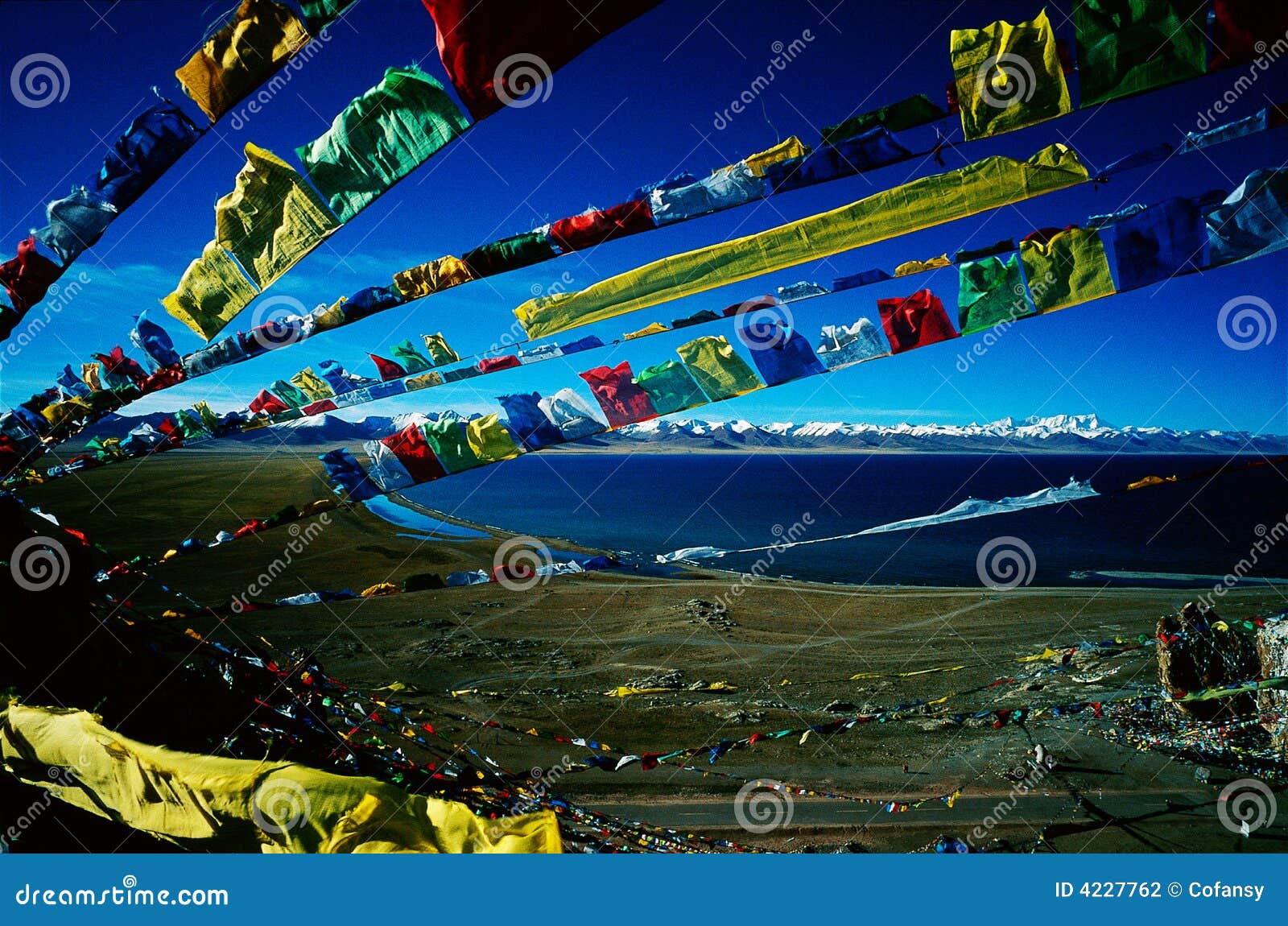 Jing Fan, Nam-co and NianQing Mountain Stock Photo - Image of lake ...