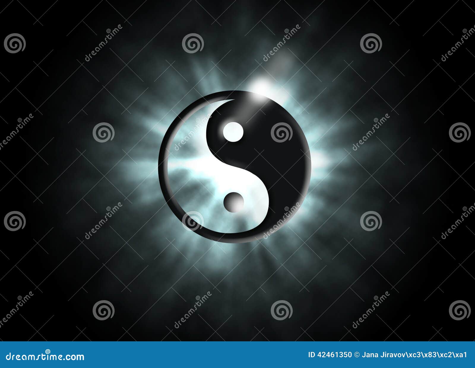 Jing jang stock illustration. Illustration of ring, rays - 42461350