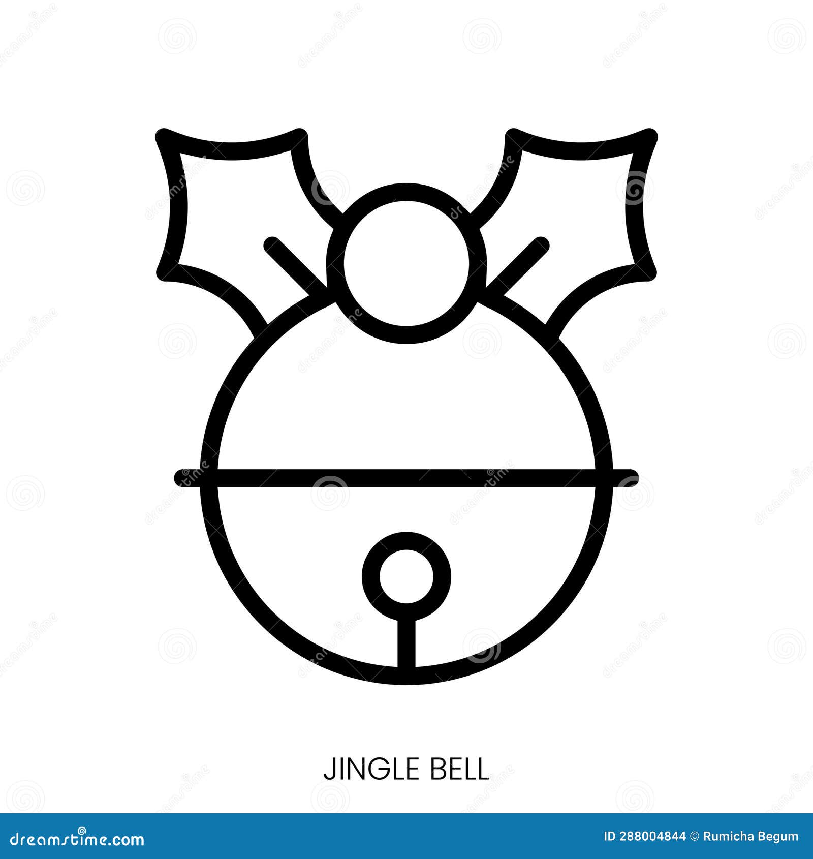 Jingle Bell Icon. Line Art Style Design Isolated on White Background ...