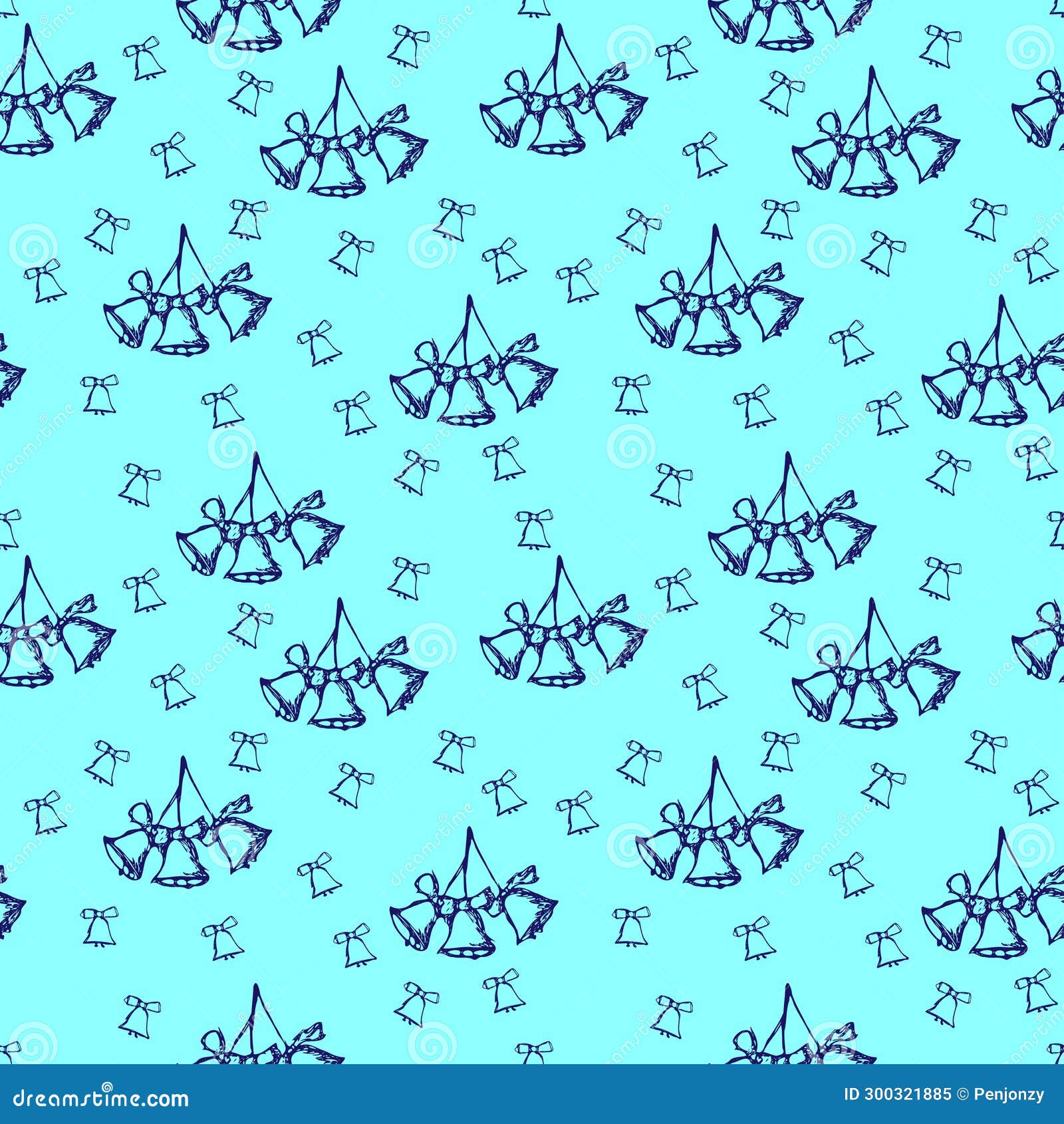 Jingle Bells Christmas Seamless Pattern Stock Illustration ...