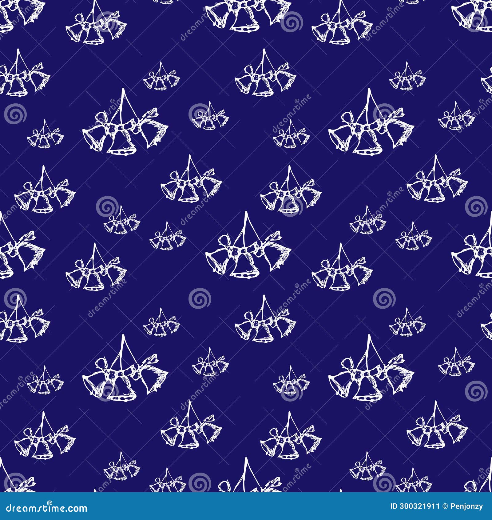 Jingle Bells Christmas Seamless Pattern Stock Illustration ...