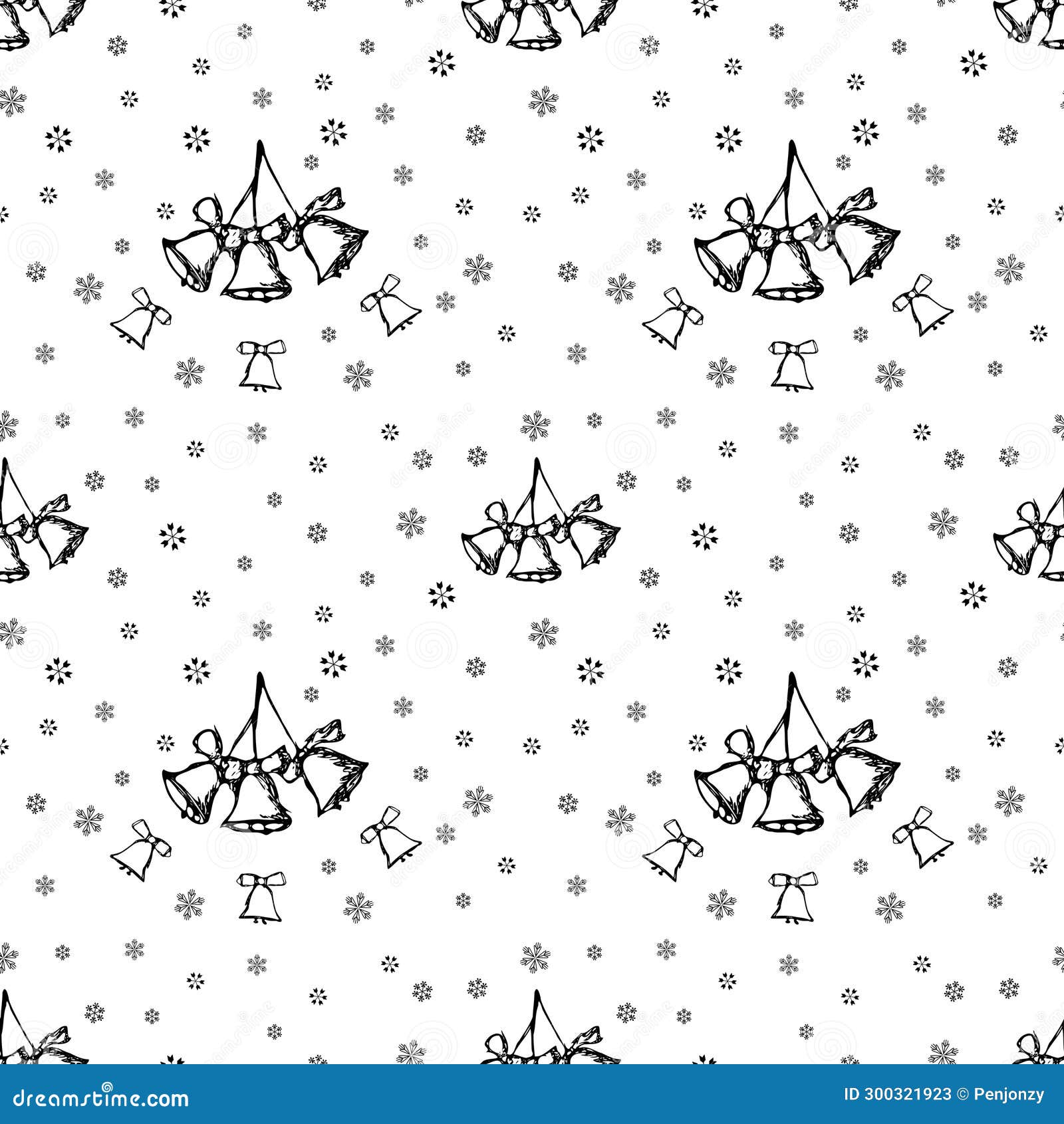 Jingle Bells Christmas Seamless Pattern Stock Illustration ...