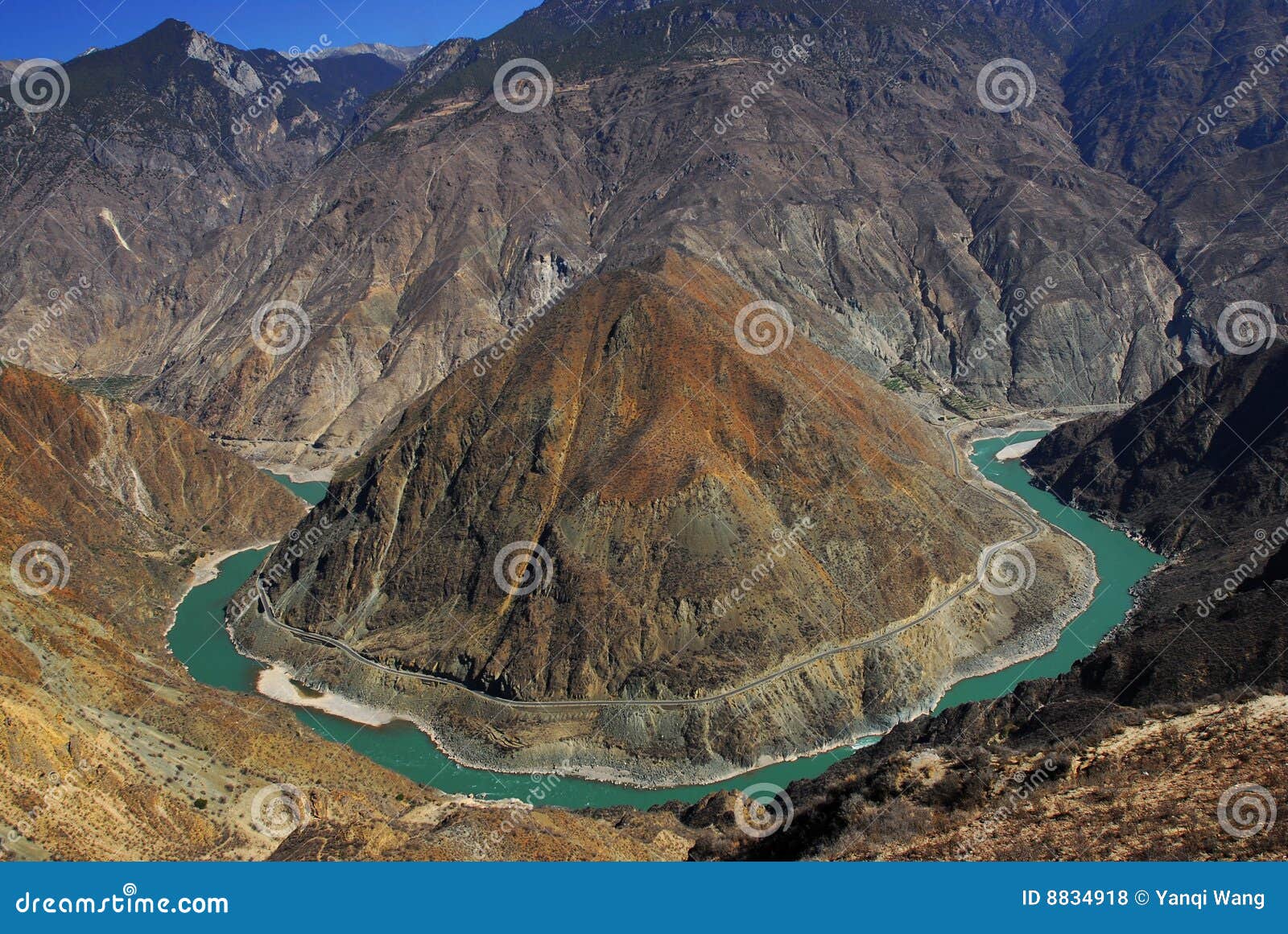 Jinsha Jiang River Huge Natural Curve Stock Photo - Image of river ...