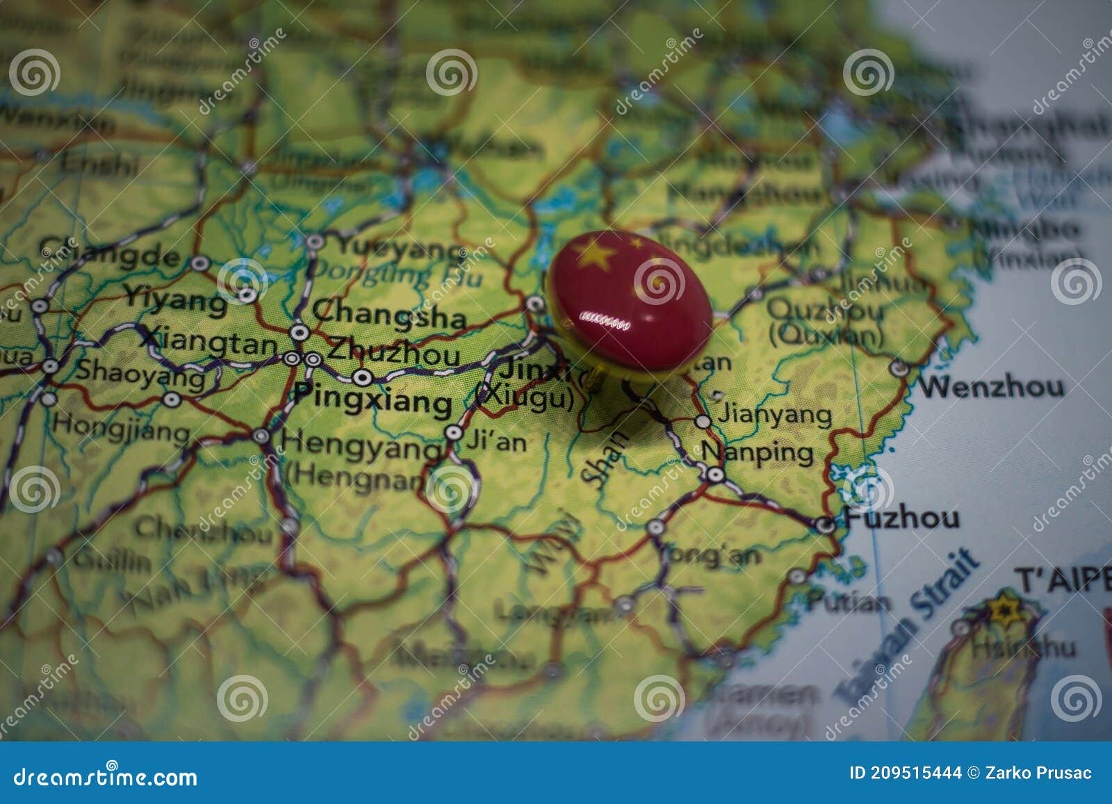 Jinxi Pinned on a Map with Flag of China Stock Photo - Image of chinese ...