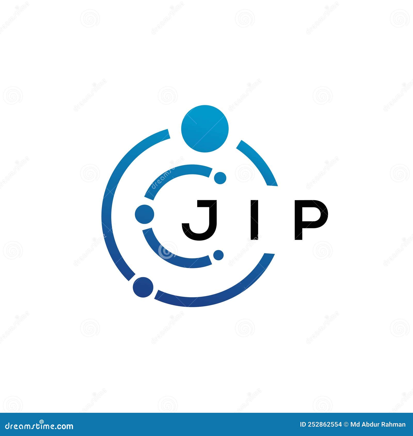 JIP Letter Technology Logo Design on White Background. JIP Creative ...