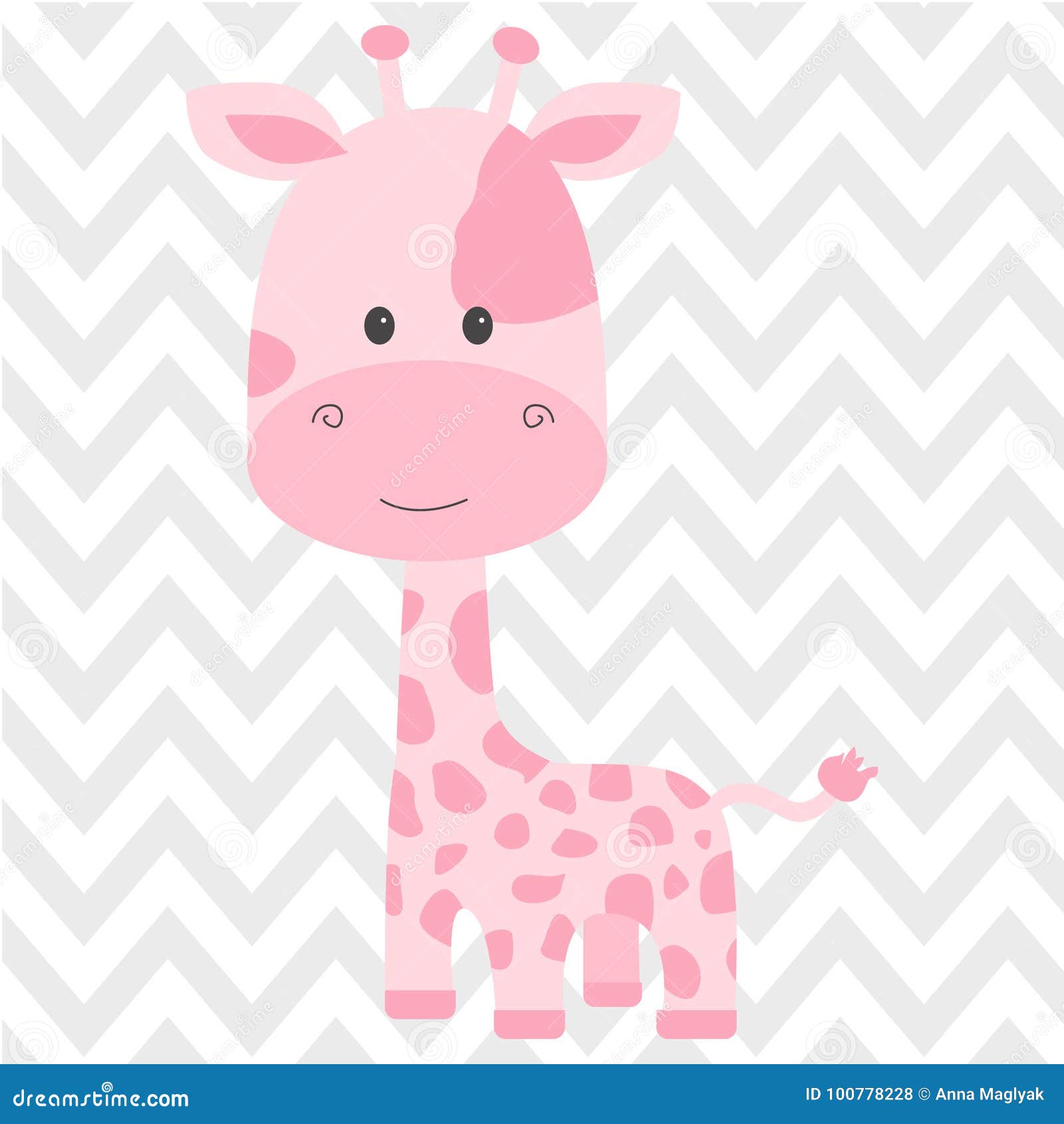 Jirafa Rosada Linda Aislada En Vector Ilustración del Vector ...