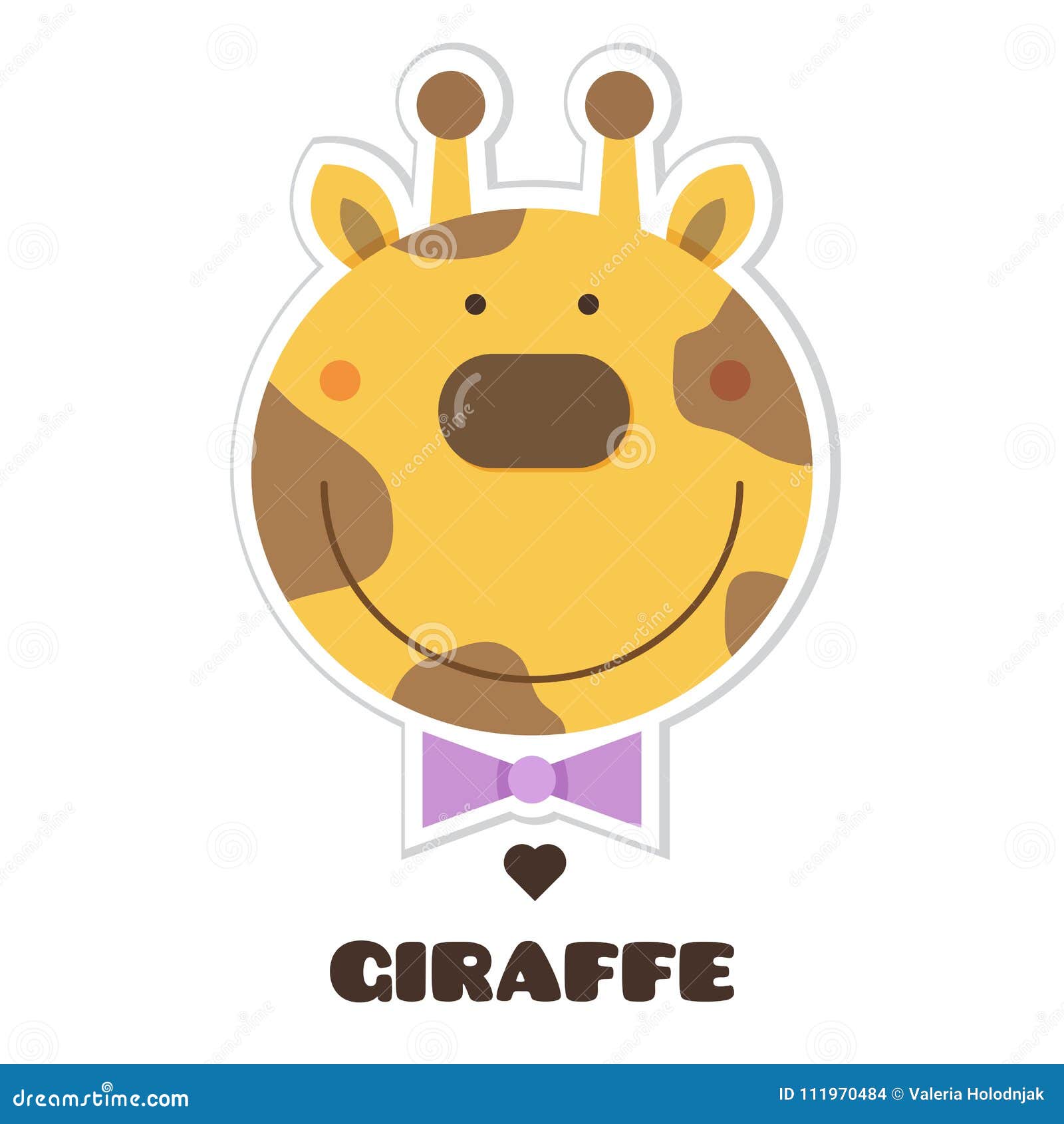 Jirafa Sticker Ilustración Del Vector Ilustración del Vector ...