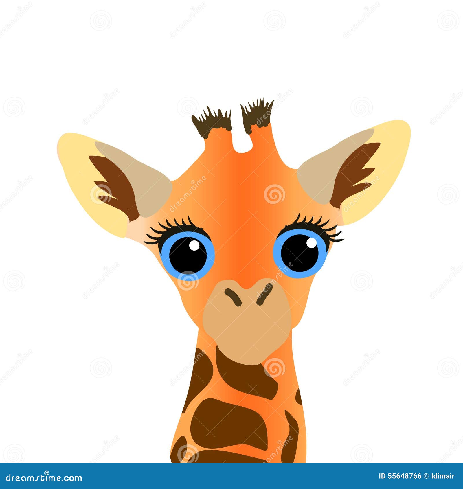 Jirafa Vector ilustración del vector. Ilustración de vector - 55648766