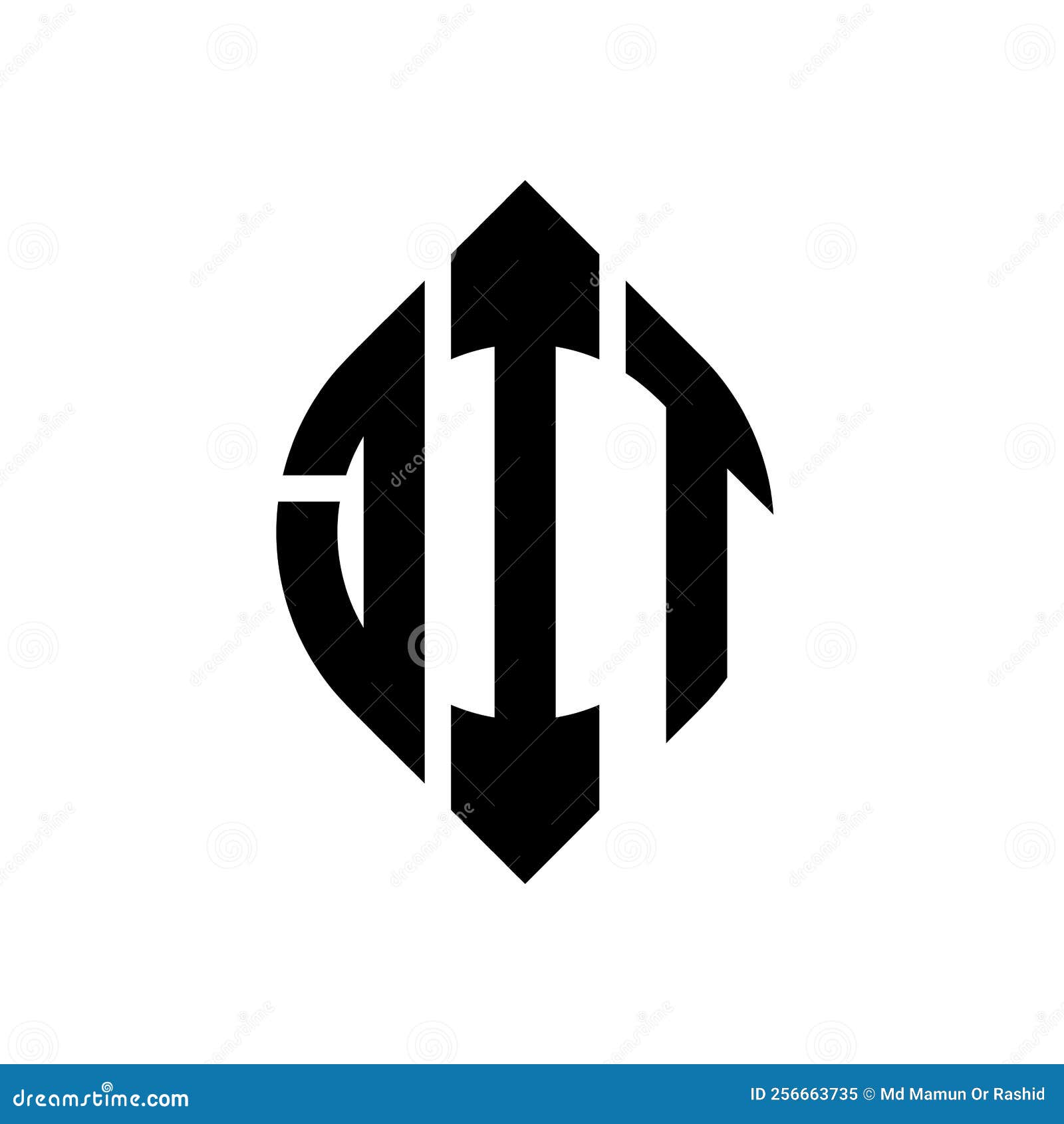 JIT Circle Letter Logo Design with Circle and Ellipse Shape. JIT ...