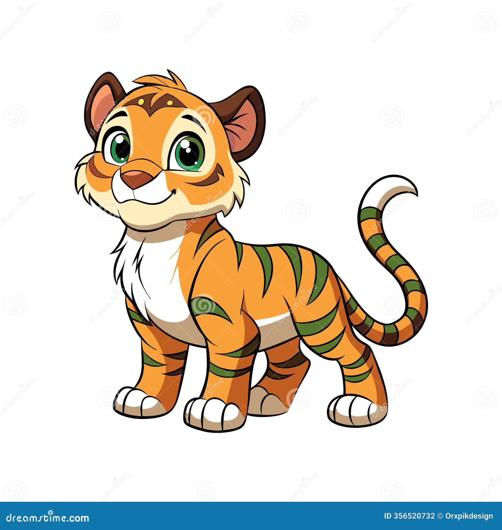 Jittery Tiger Cub Learning Something New Stock Vector - Illustration of ...
