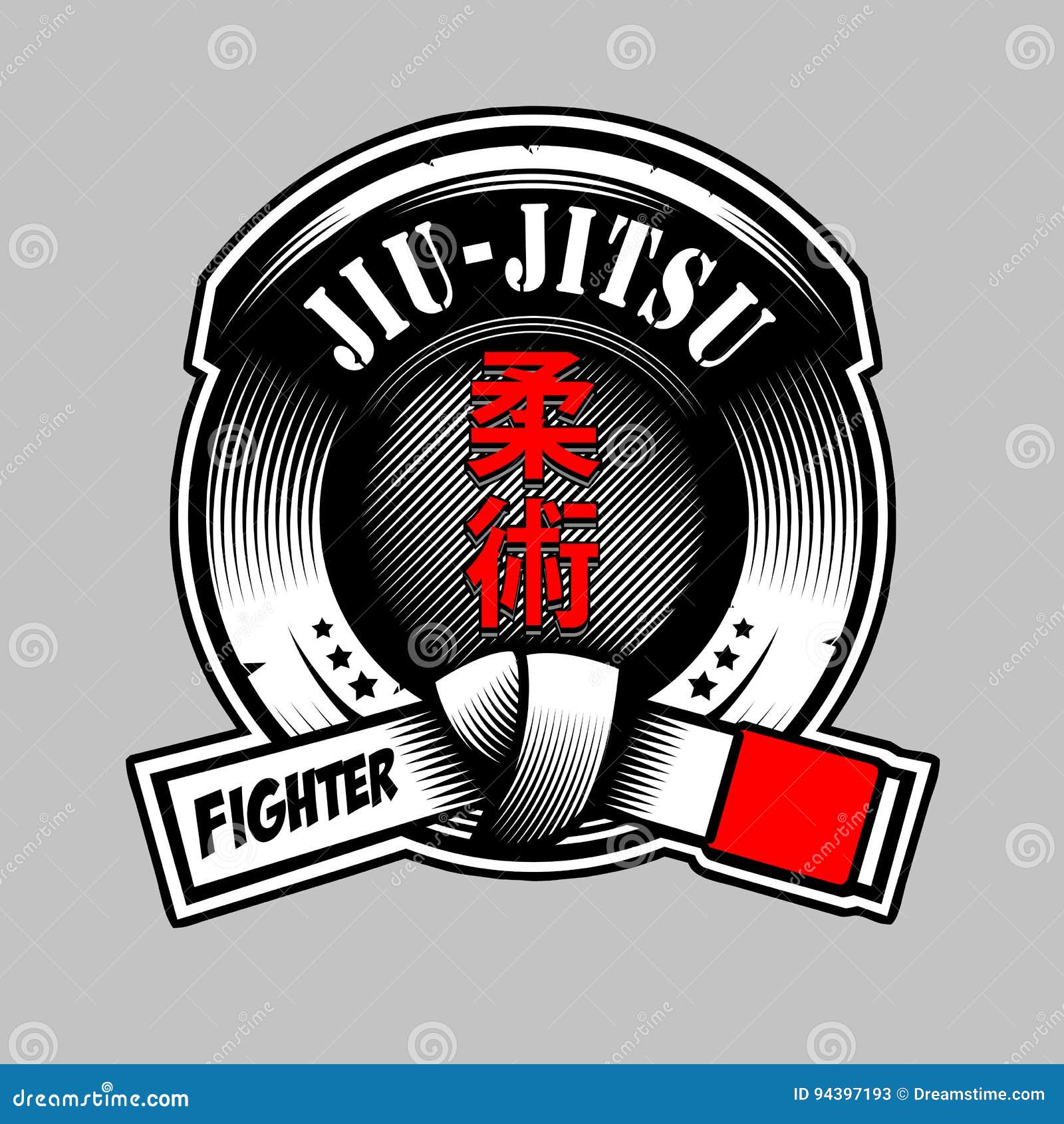 JIU JITSU BADGE stock vector. Illustration of ring, apparel - 94397193