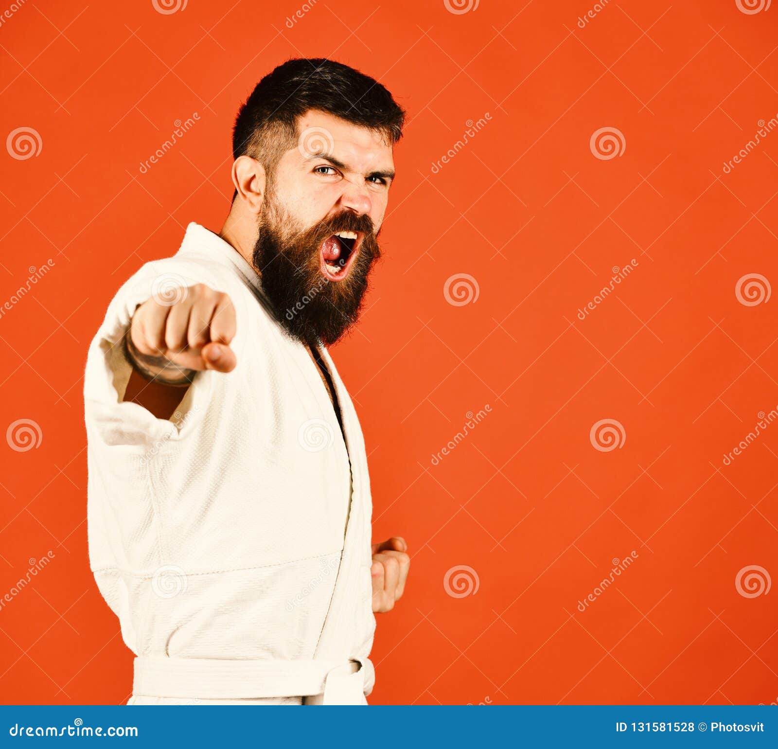 Jiu Jitsu Master Practices Attack or Defense Posture Stock Photo ...