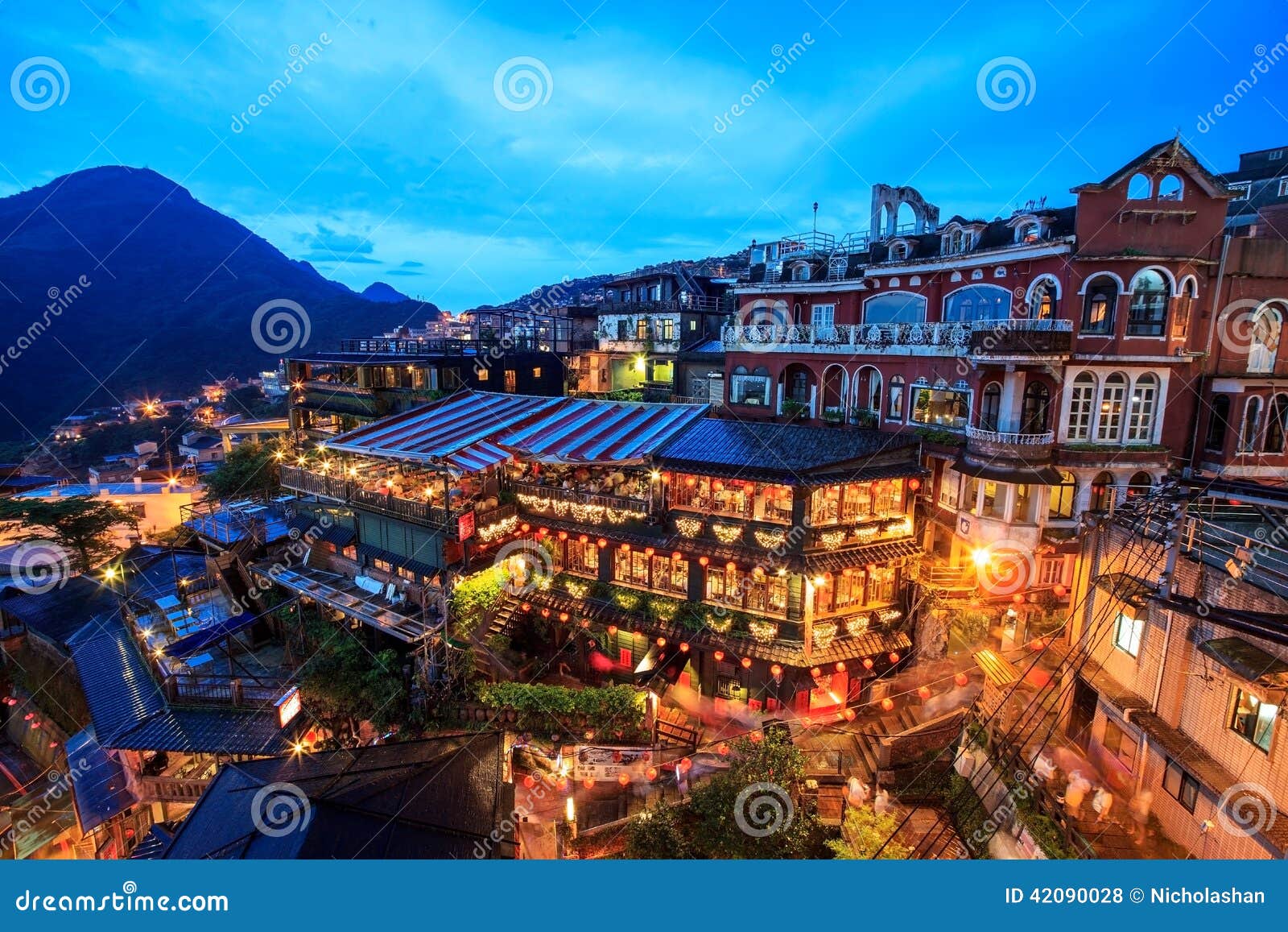 Jiufen, Taiwan stock photo. Image of cityscape, place - 42090028