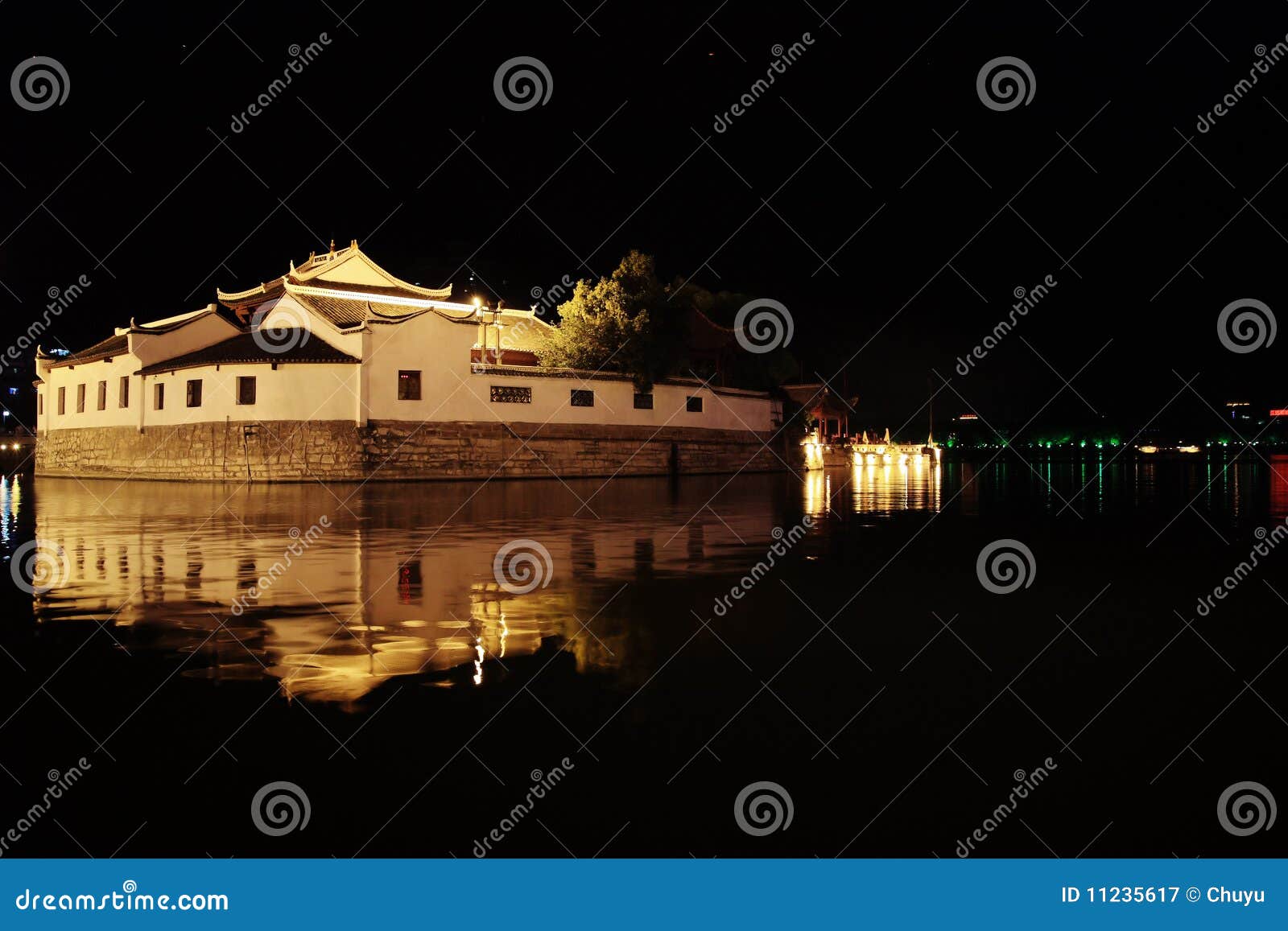 Jiujiang night scene stock image. Image of lighting, contour - 11235617