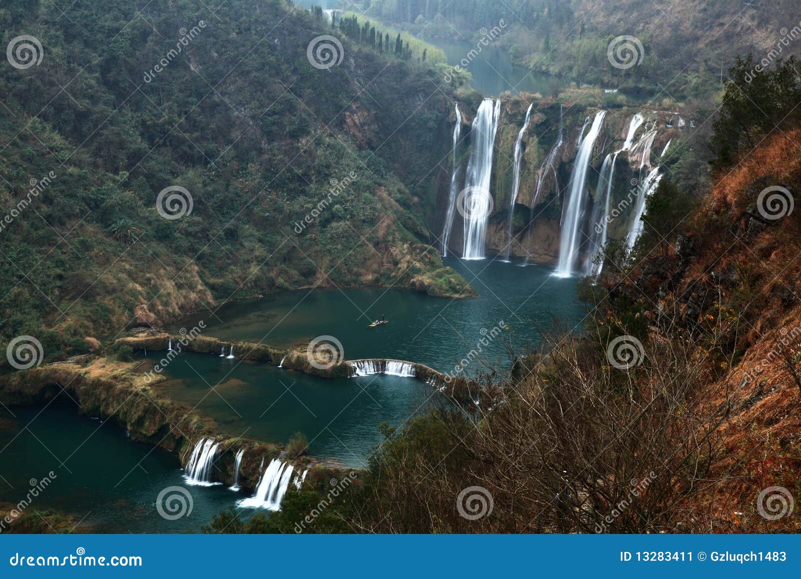 Jiulong Waterfalls in Luoping Stock Image - Image of waterfall ...