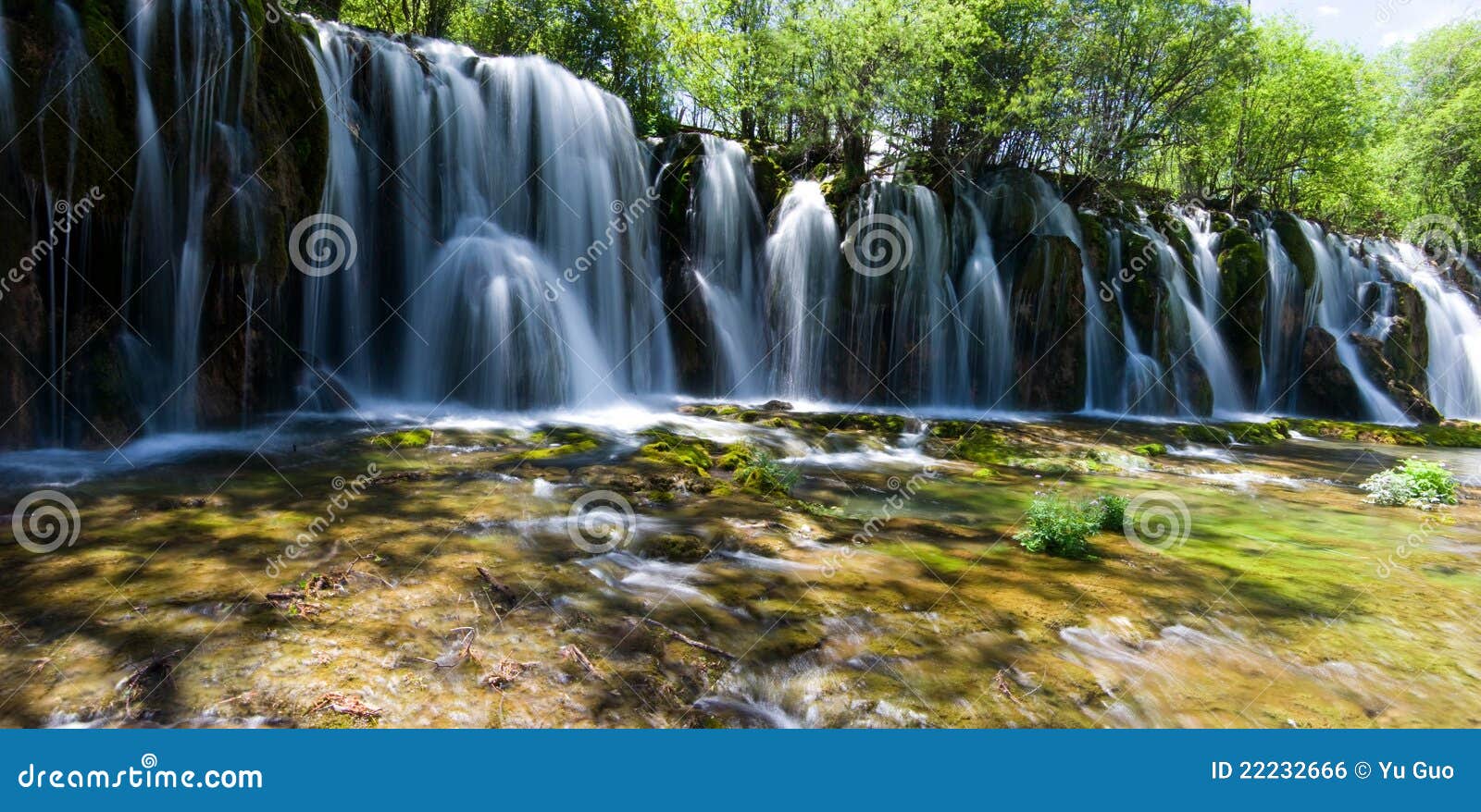 Jiuzhaigou Panda Pool Waterfall Stock Photo - Image of green, snow ...