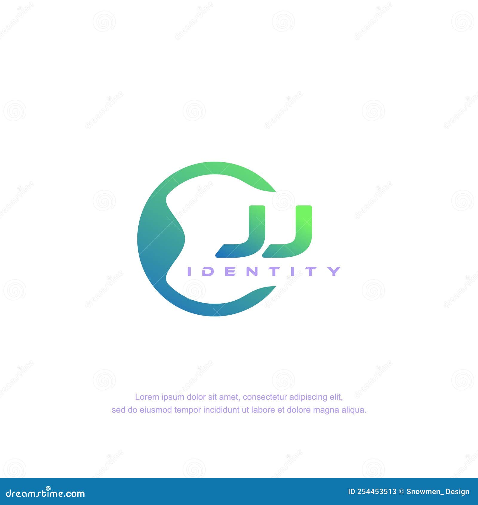 JJ Initial Letter Circular Line Logo Template Vector with Gradient ...