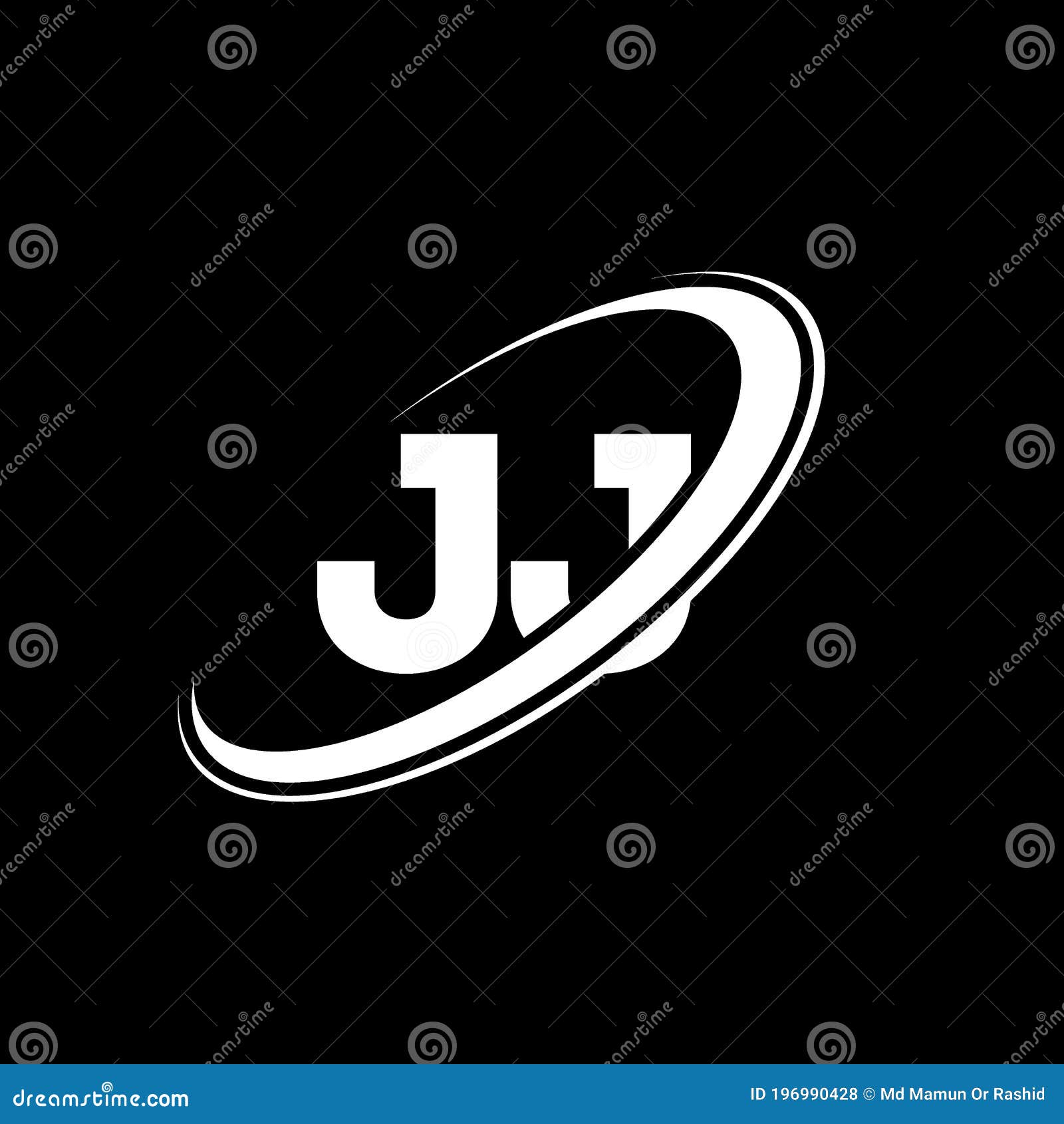 JJ J J Letter Logo Design. Initial Letter JJ Linked Circle Uppercase ...