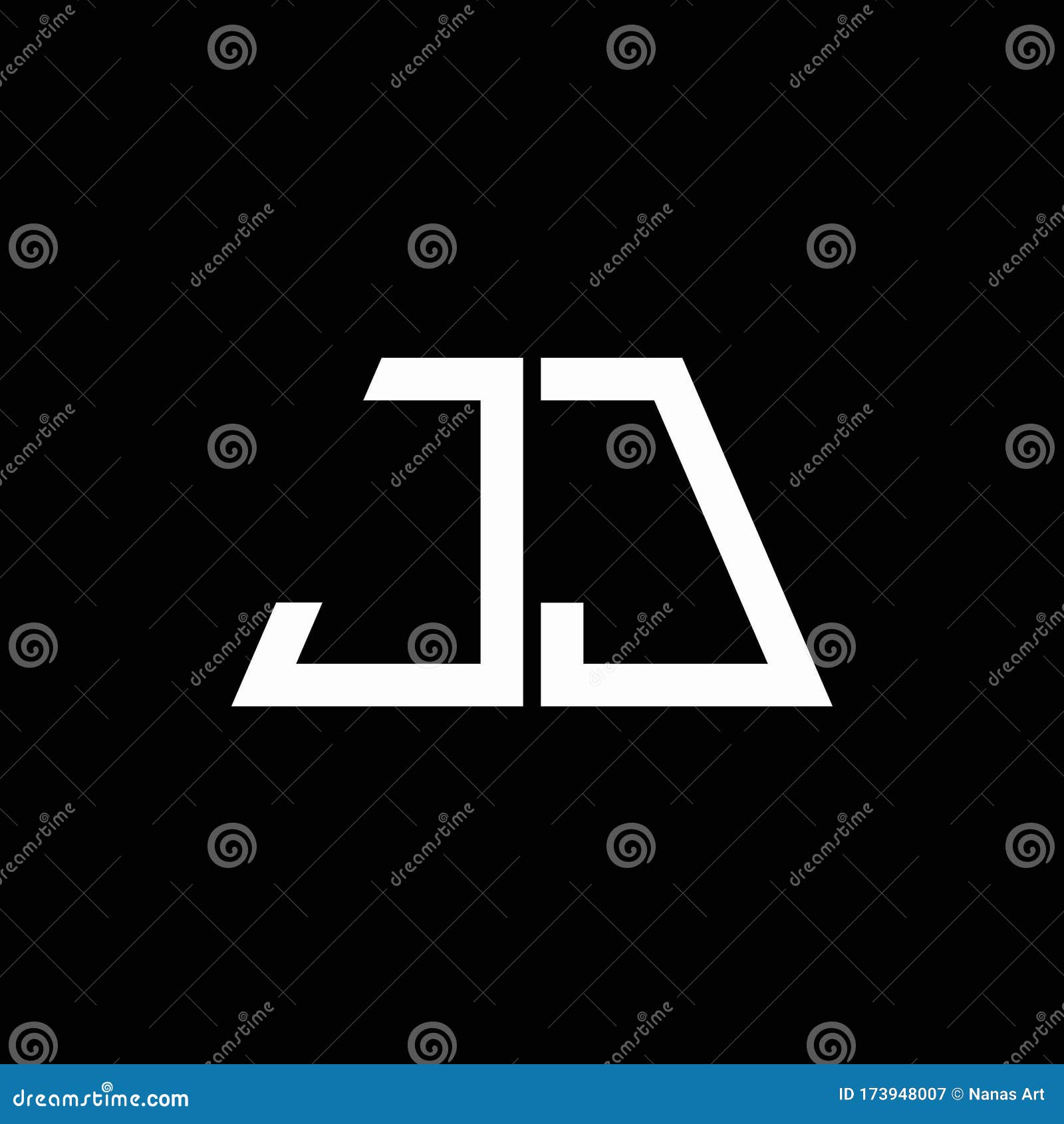 JJ Logo Abstract Monogram Isolated on Black Background Stock Vector ...