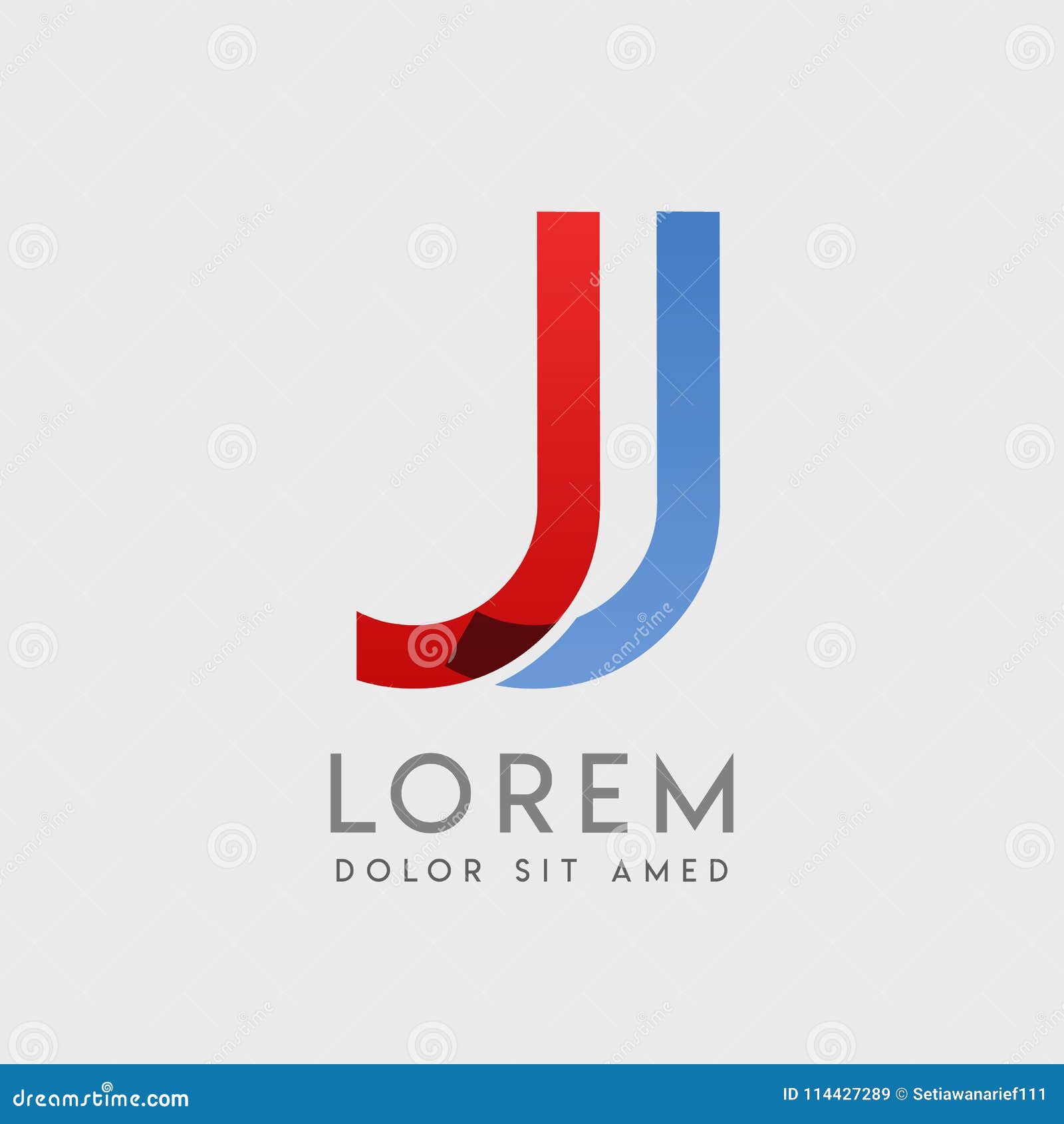 JJ Logo Letters with Blue and Red Gradation Stock Vector - Illustration ...