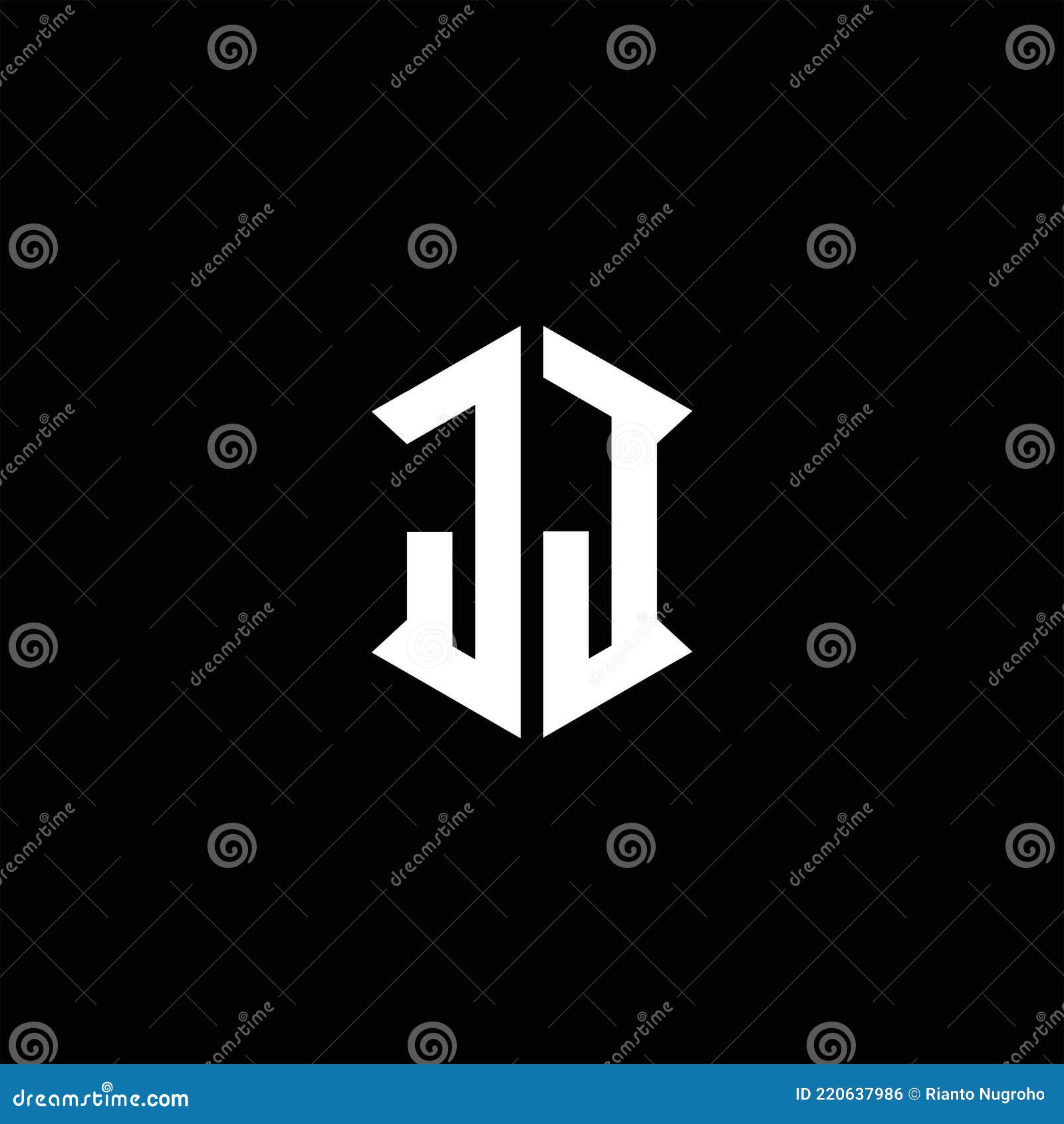 JJ Logo Monogram with Shield Shape Designs Template Stock Vector ...