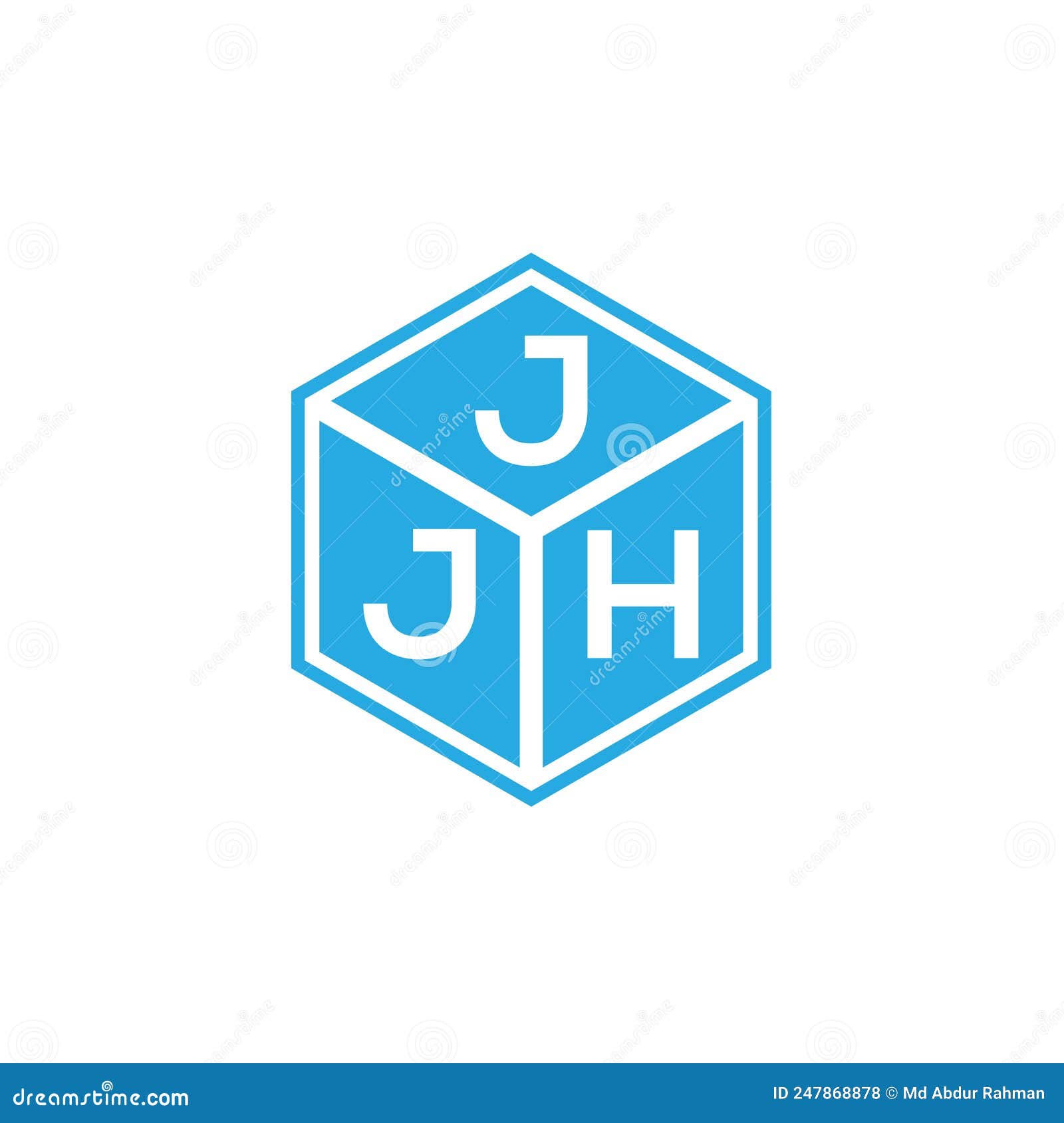 JJH Letter Logo Design on Black Background. JJH Creative Initials ...