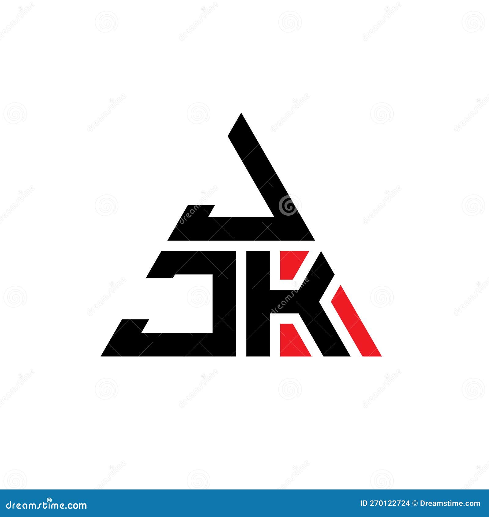 JJK Triangle Letter Logo Design with Triangle Shape. JJK Triangle Logo ...