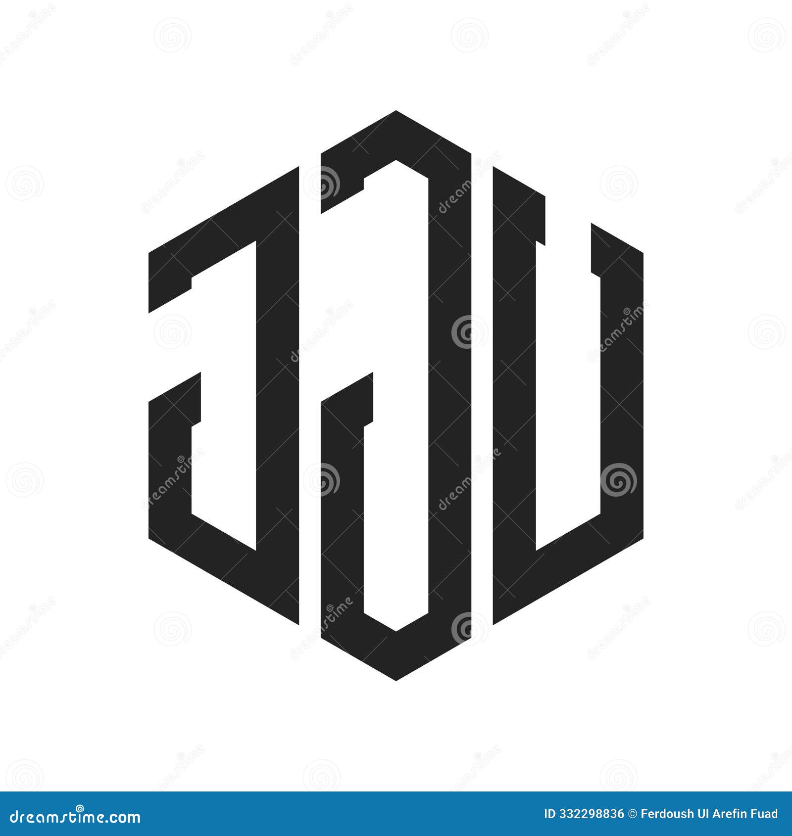 JJU Logo Design. Initial Letter JJU Monogram Logo Using Hexagon Shape ...